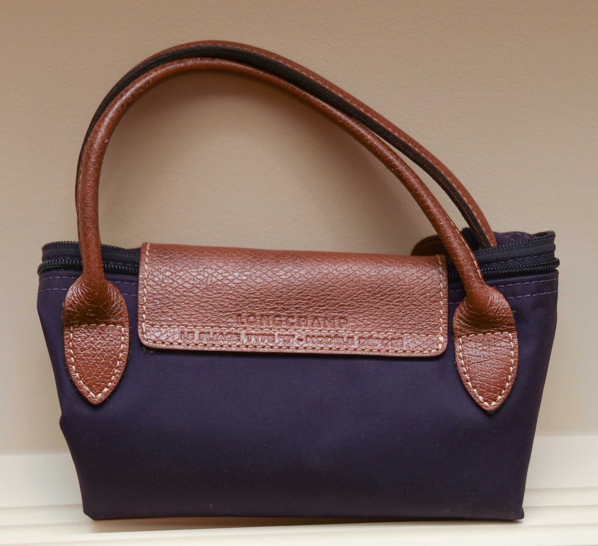 Longchamps Nylon Fold-up Tote Bag With Leather Handles #1954712 ...