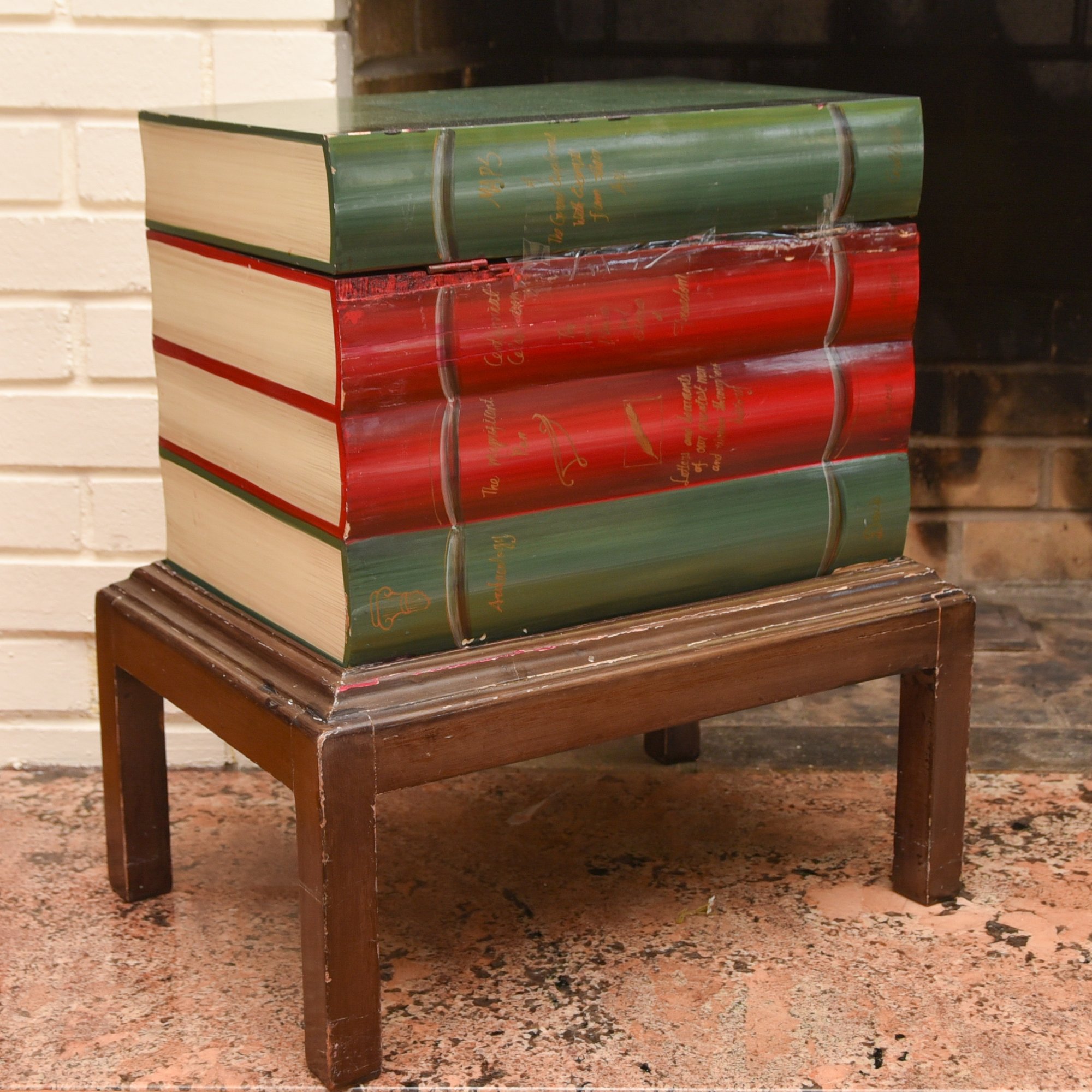 Faux Stack Of Books End Table With Storage #2 #2043691 | Auctionninja.com
