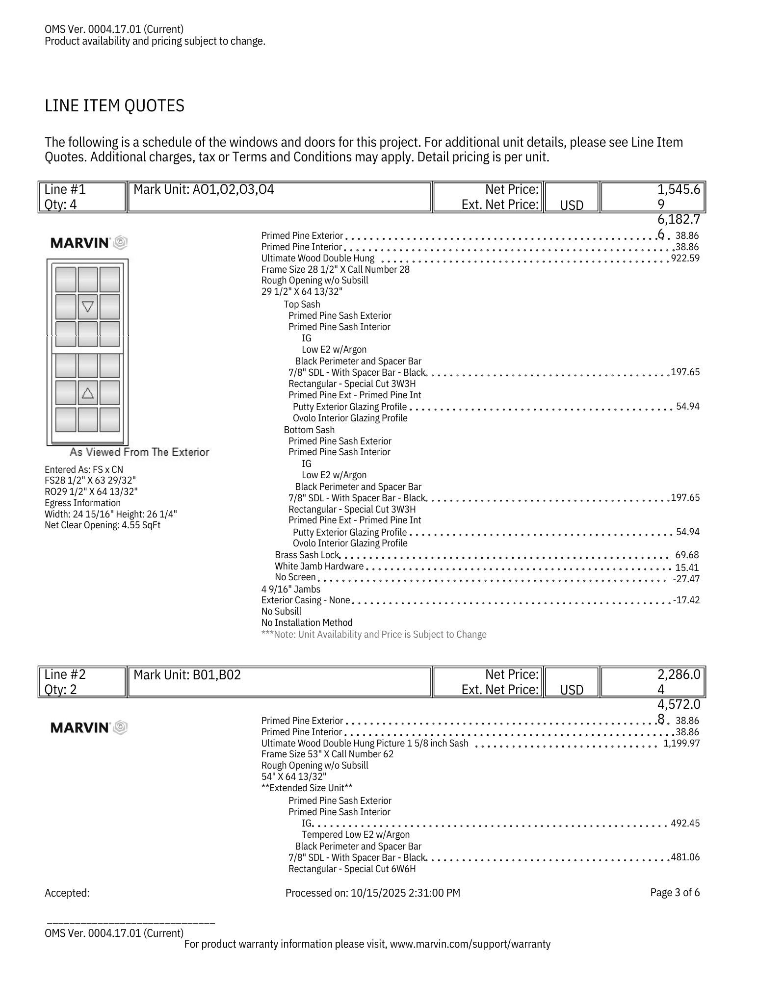 *A 3 Piece Marvin Bay Window - New - Retail $11,000 - 1 Of 2 #2236936 ...