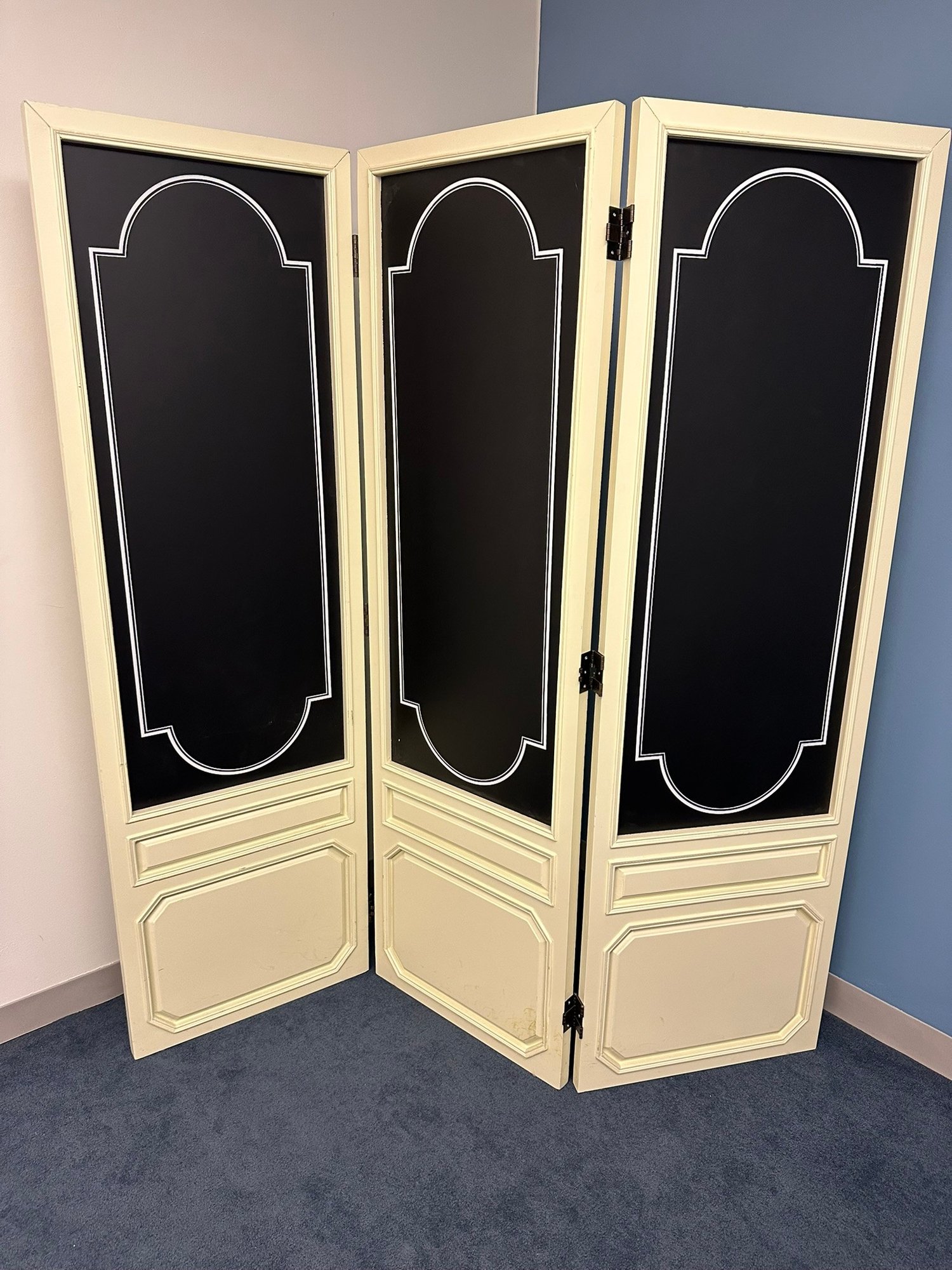 Vintage 3-Panel Room Divider With Black Chalkboard Inlays #2163673 ...