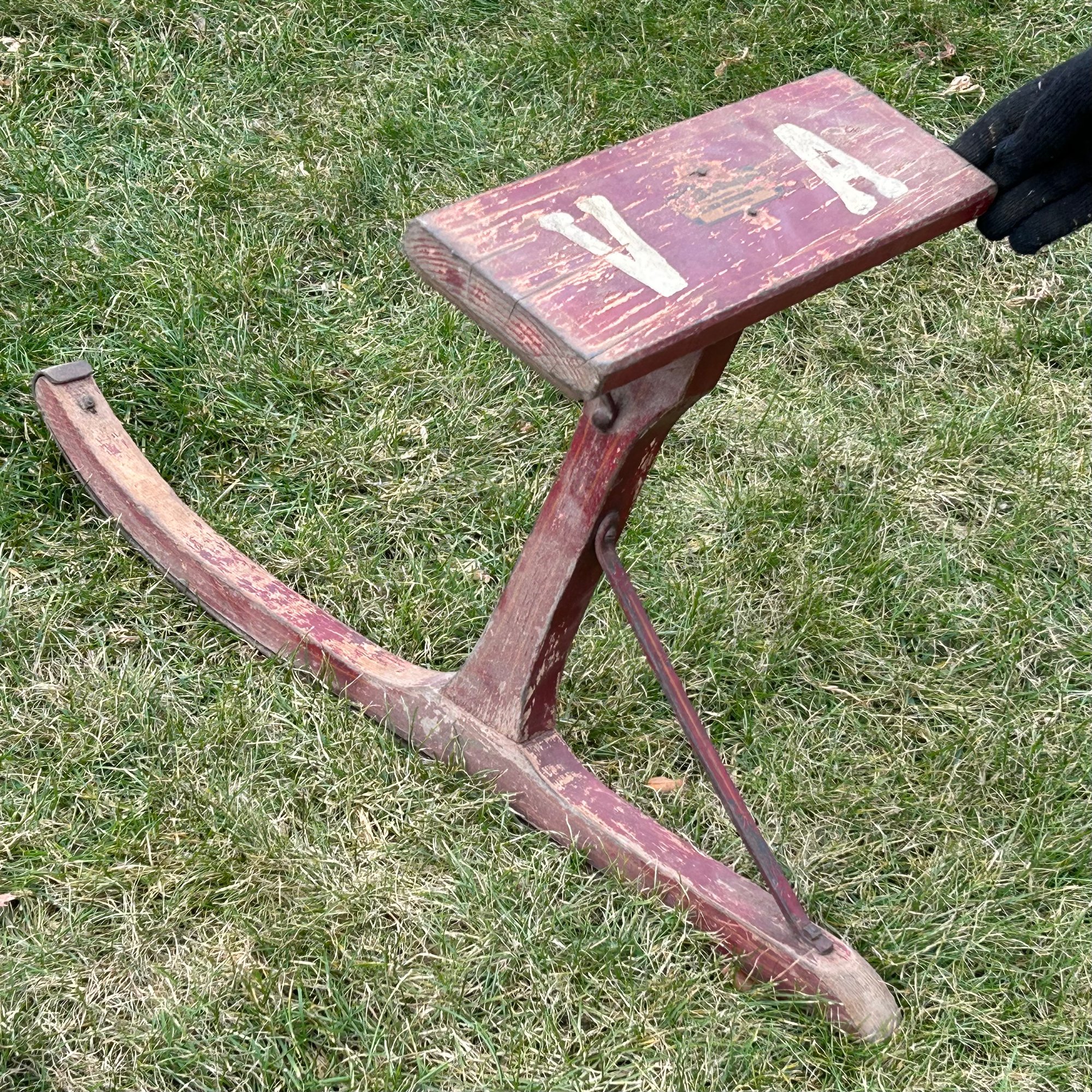Antique Wood Sled Primitive Seated Ski Jack Jumper W.P. Pritchard Co ...