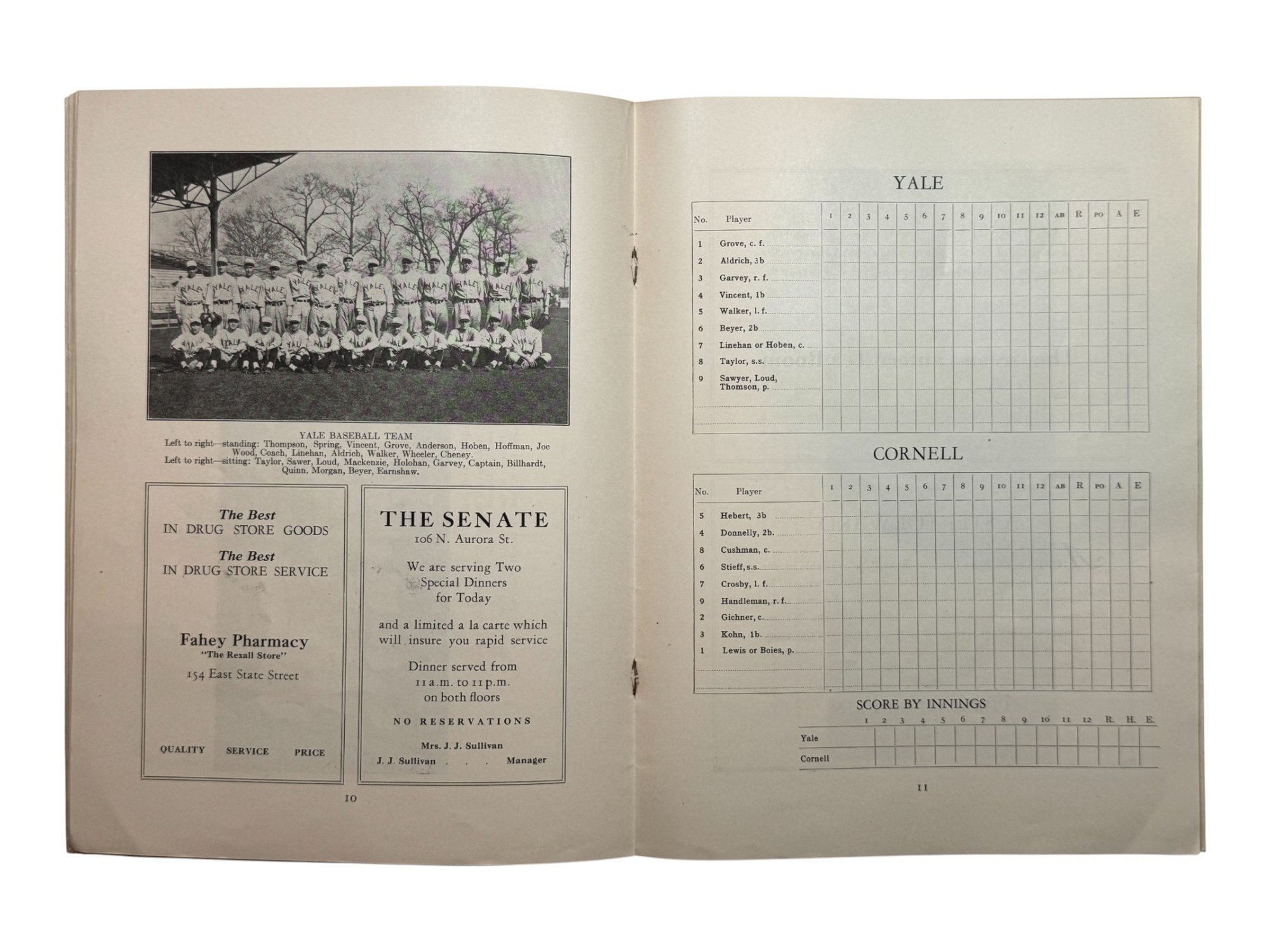 1929 Spring Day Program - Princeton, Yale And Cornell #40875542 ...