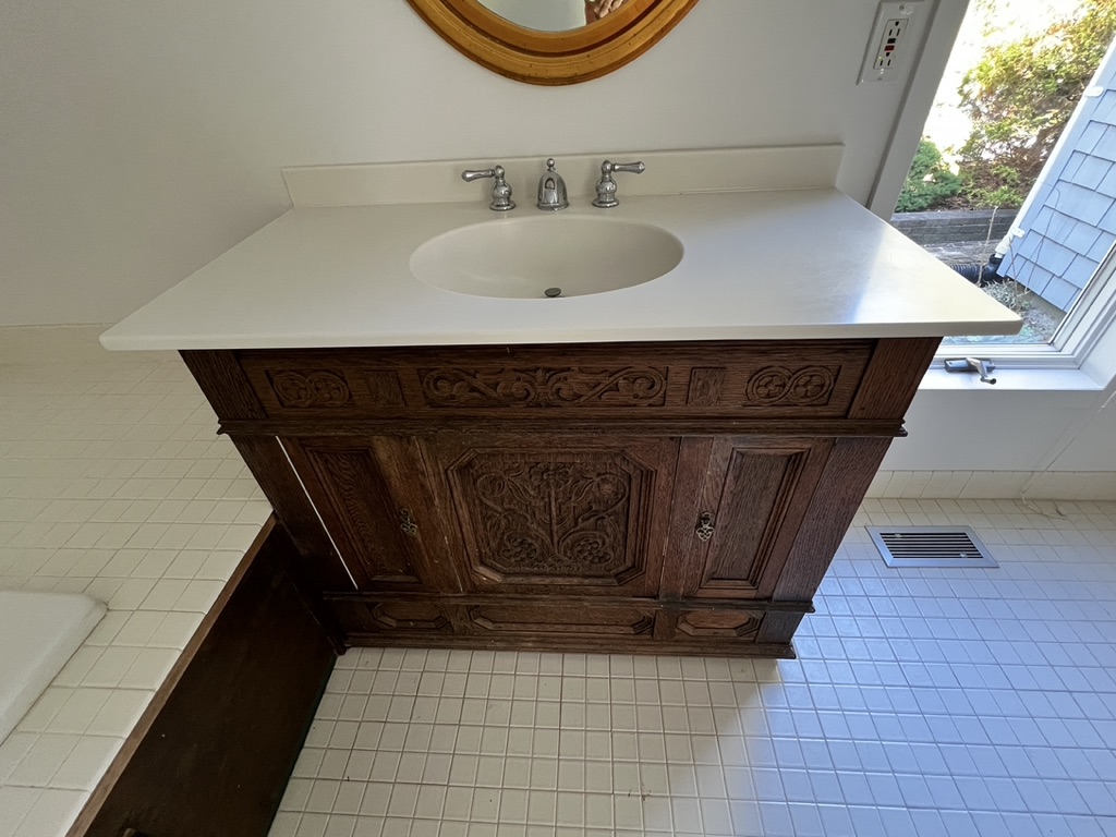 Bath Sink- Molded Corian??? With Custom Made Cabinetry, Carved In ...