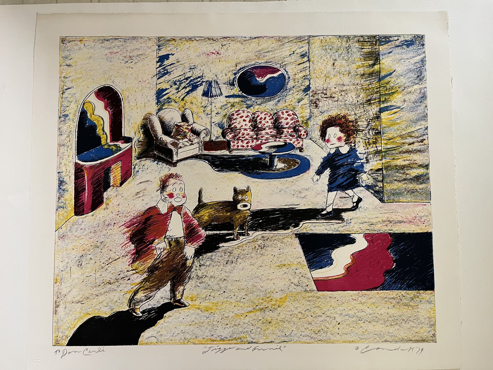 Signed Lithograph By Clifford Condak 1979 Titled Jigger & Animal ...
