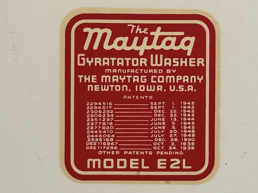 Rare Find! Vintage Maytag Wringer Washing Machine - Model E2L (1940s ...