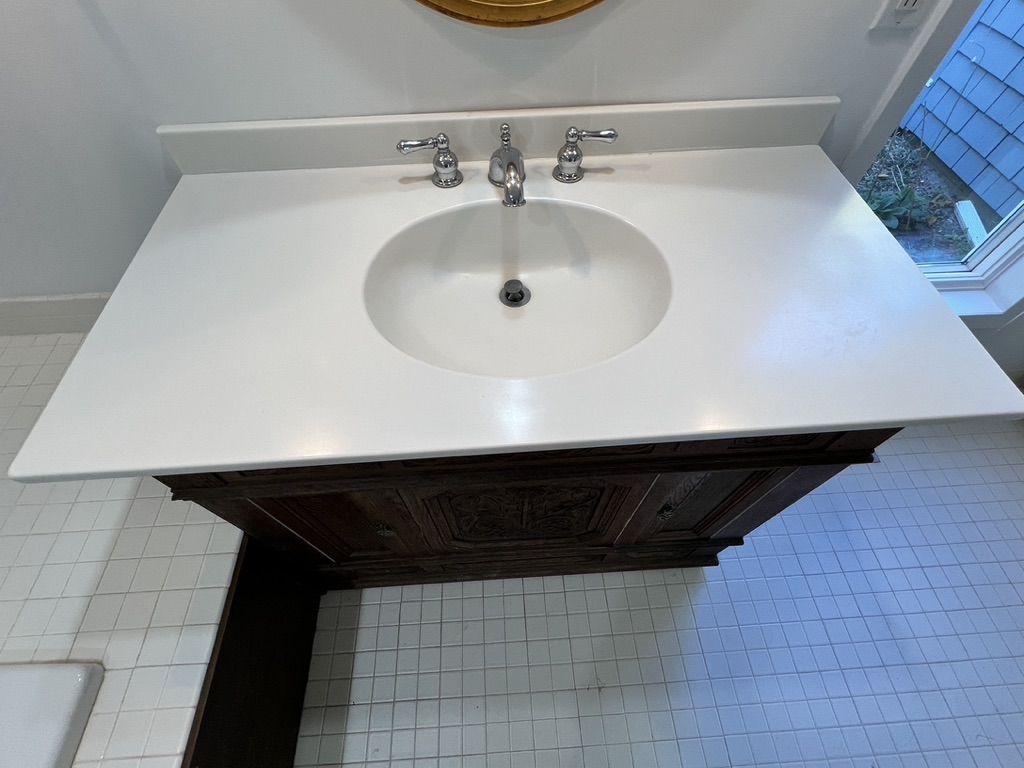 Bath Sink- Molded Corian??? With Custom Made Cabinetry, Carved In ...
