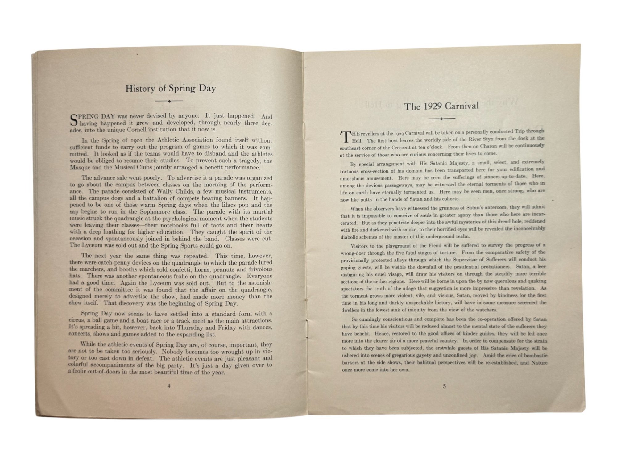 1929 Spring Day Program - Princeton, Yale And Cornell #40875542 ...