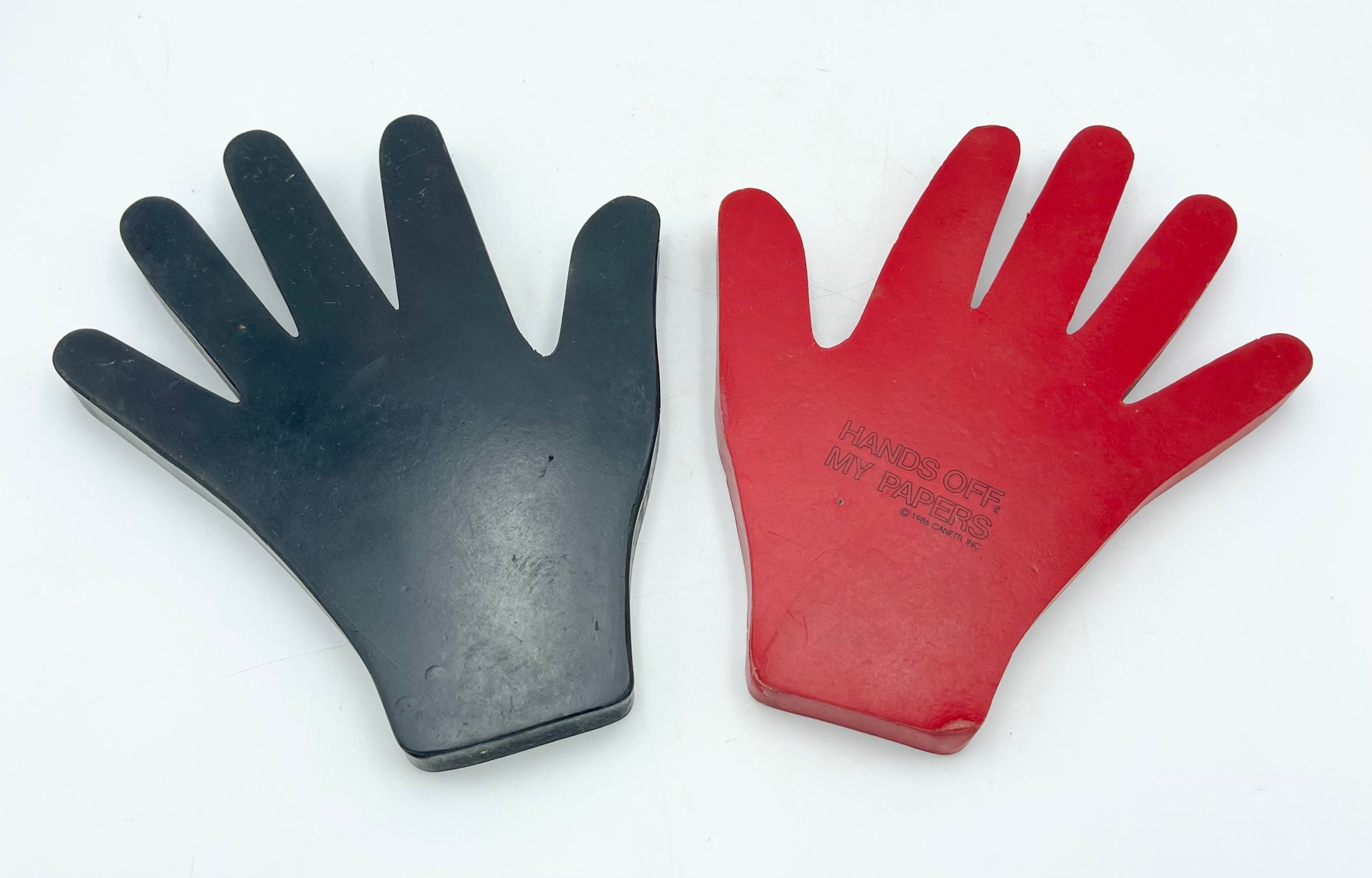 Pair Of Life Size Vintage 1980s Canetti Solid Rubber Handy Paperweights ...