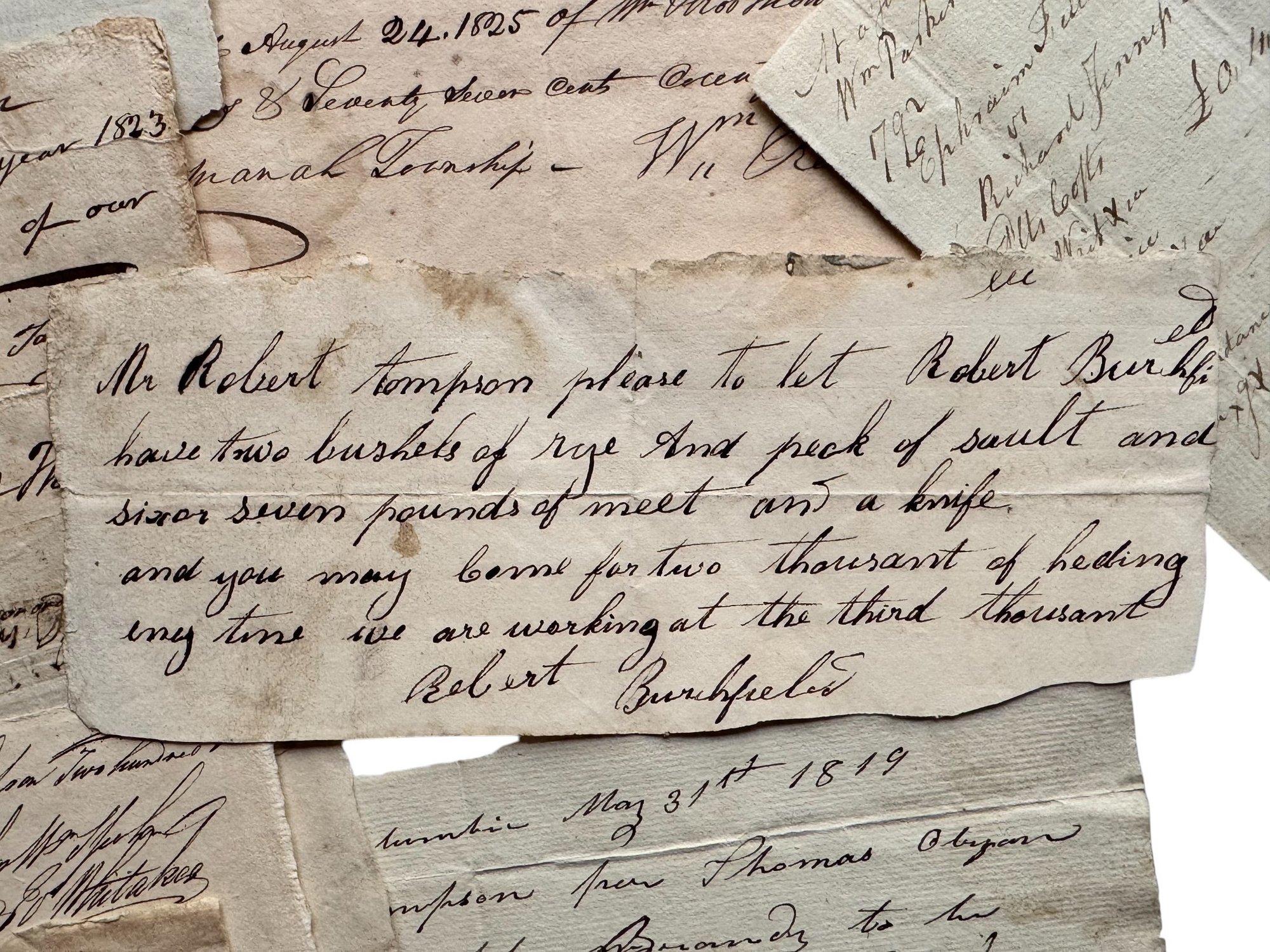 Group Of Early 19th-Century Handwritten Receipts & Promissory Notes ...
