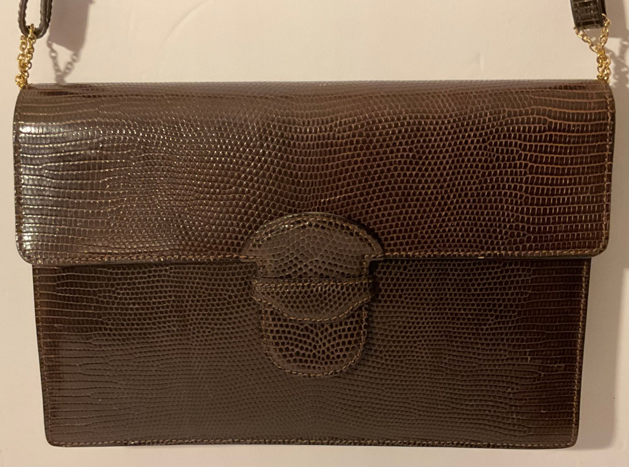 Lederer Vintage Brown Lizard Handbag, Made In Italy #1874615 ...