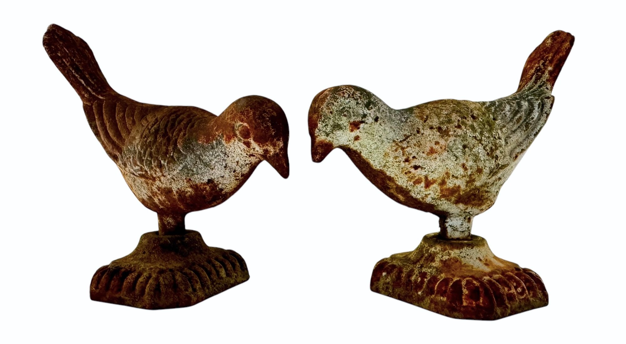 Pair Of Perfectly Weathered Antique Cast Iron Birds #40825776 ...