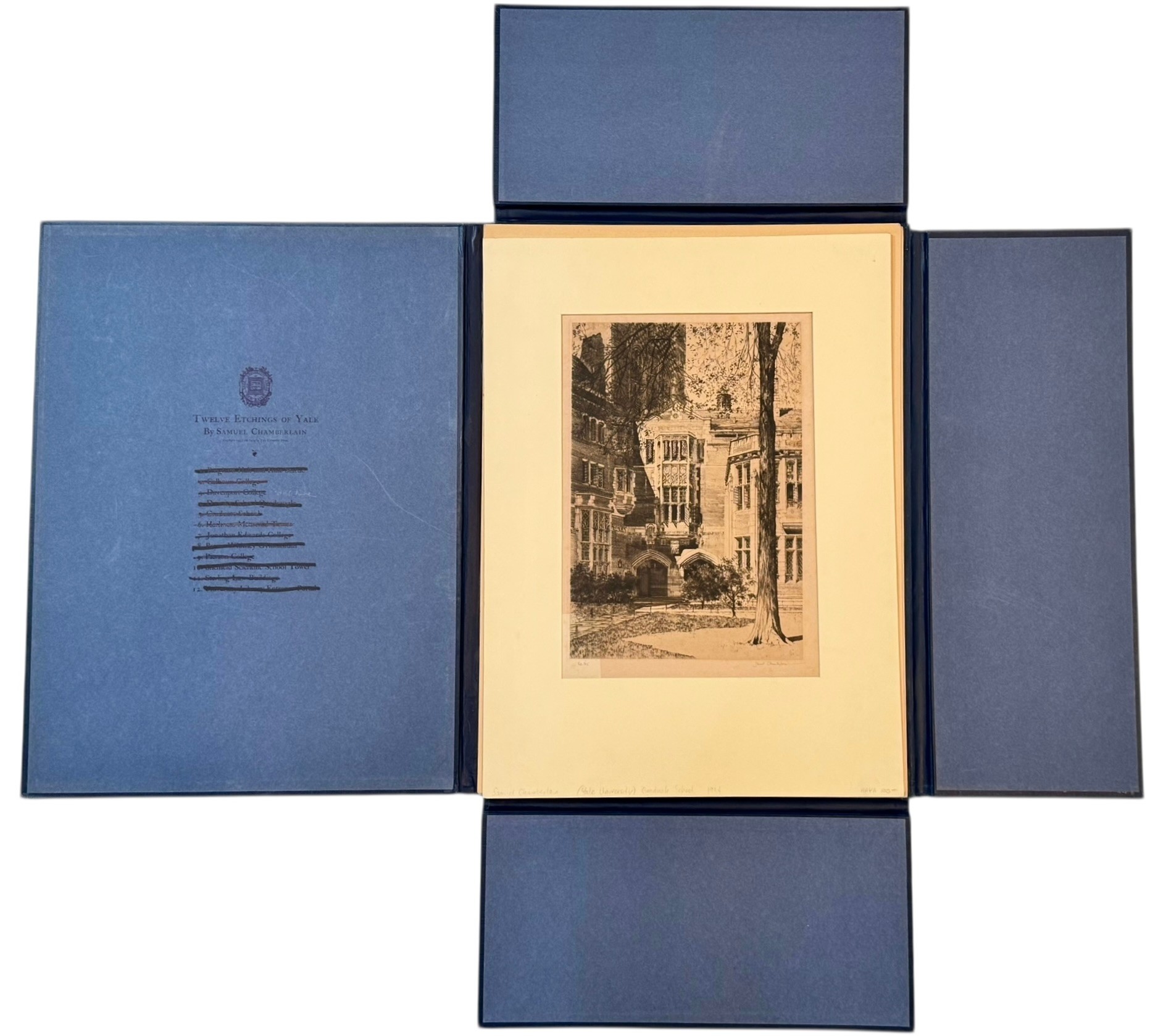 C.1930s Five Signed YALE Etchings By Listed Artist Samuel Chamberlain ...