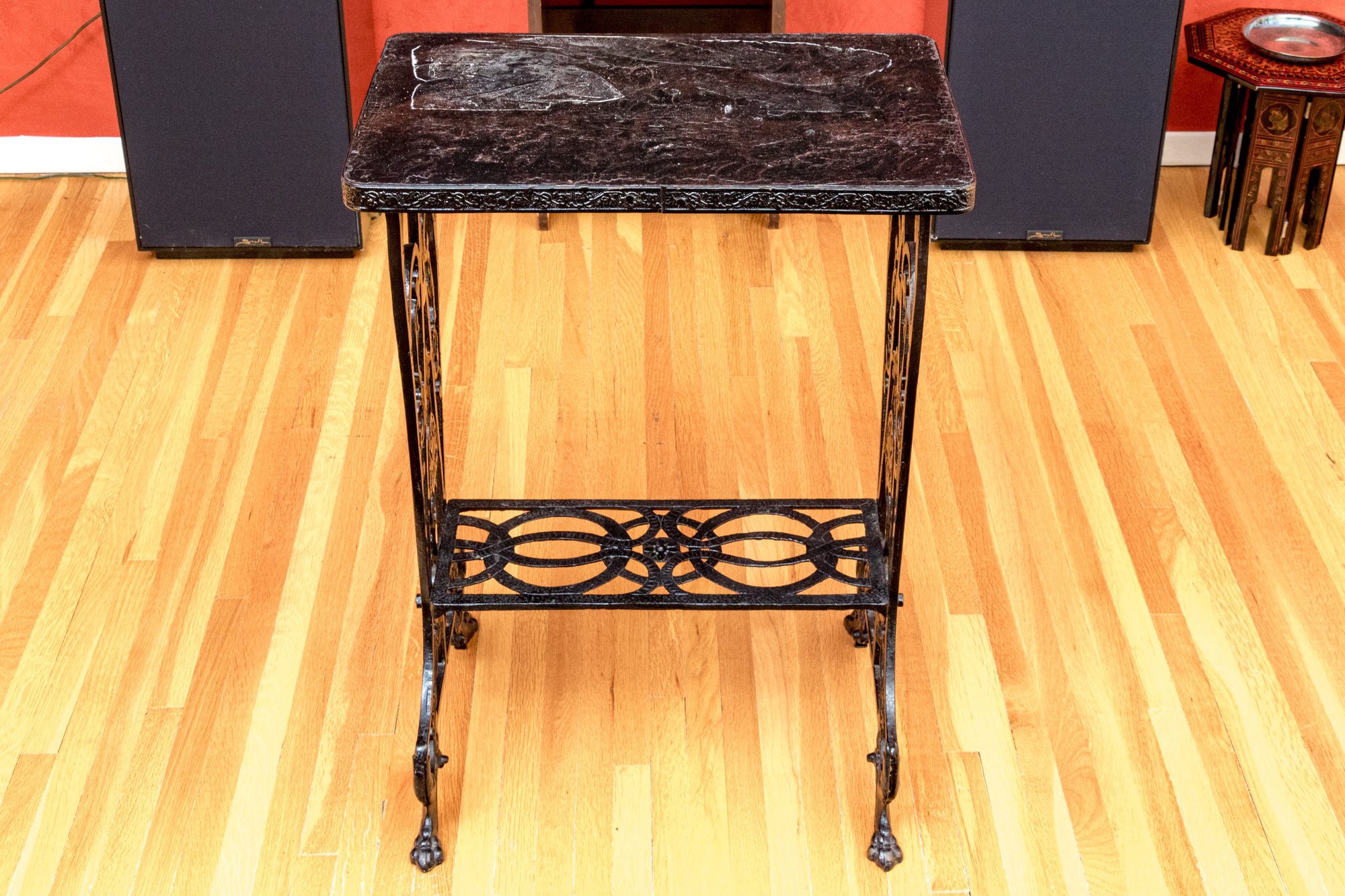 Antique Cast Iron Sewing Table #1963654 | Auctionninja.com