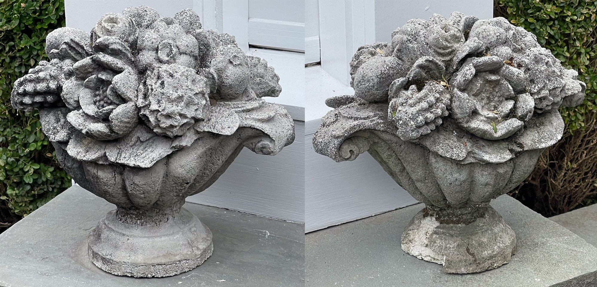 Cast Stone Floral Bouquet Form Garden Ornaments #1968799 | Auctionninja.com