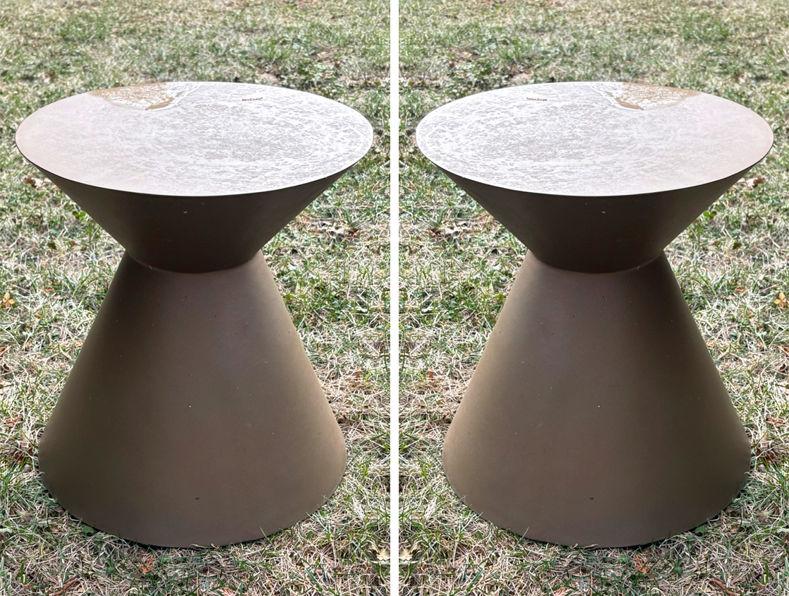 A Pair Of Modern Bronze Tone Outdoor Cocktail Tables Or Plants Stands ...