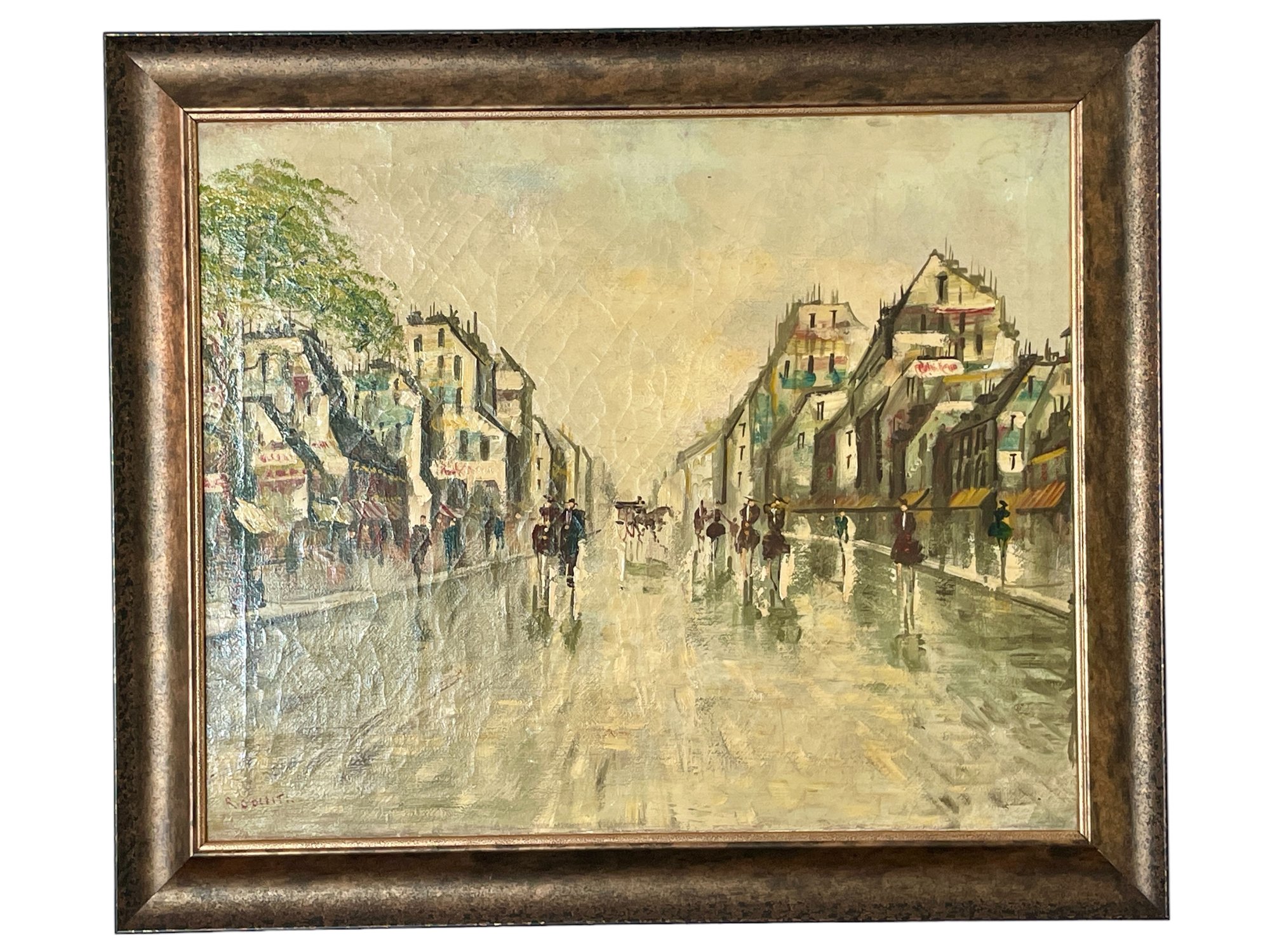 Mid Century Oil Painting On Canvas , Signed By Artist Rigoletti ...