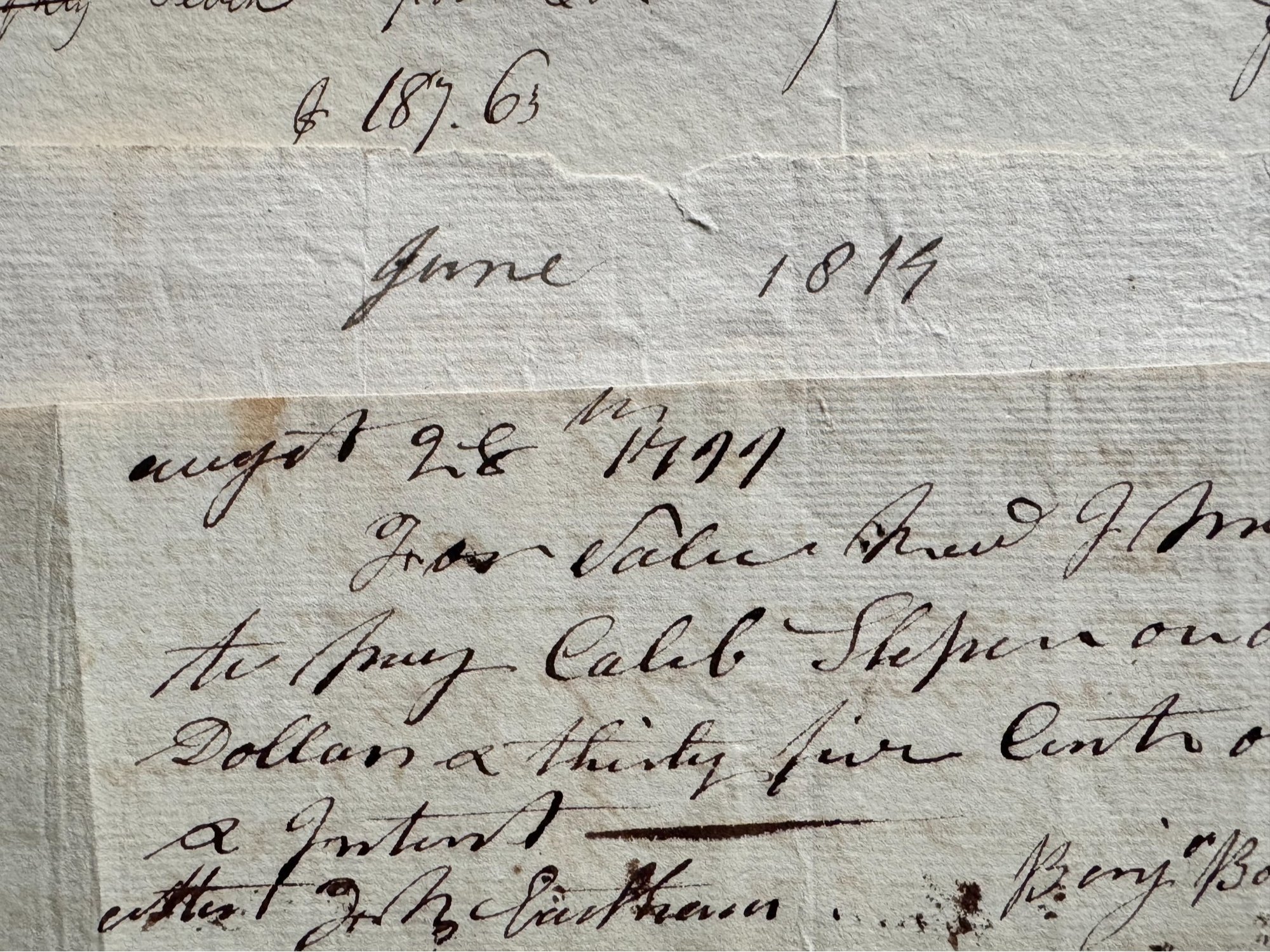 Group Of Early 19th-Century Handwritten Receipts & Promissory Notes ...