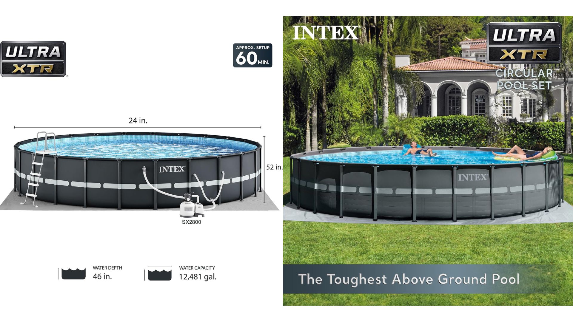 Intex Ultra XTR 24ft X 52in Round Frame Pool - New In Box!!! Retails ...