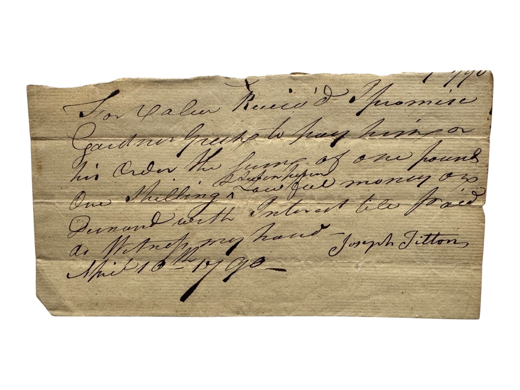 Group Of Early 19th-Century Handwritten Receipts & Promissory Notes ...