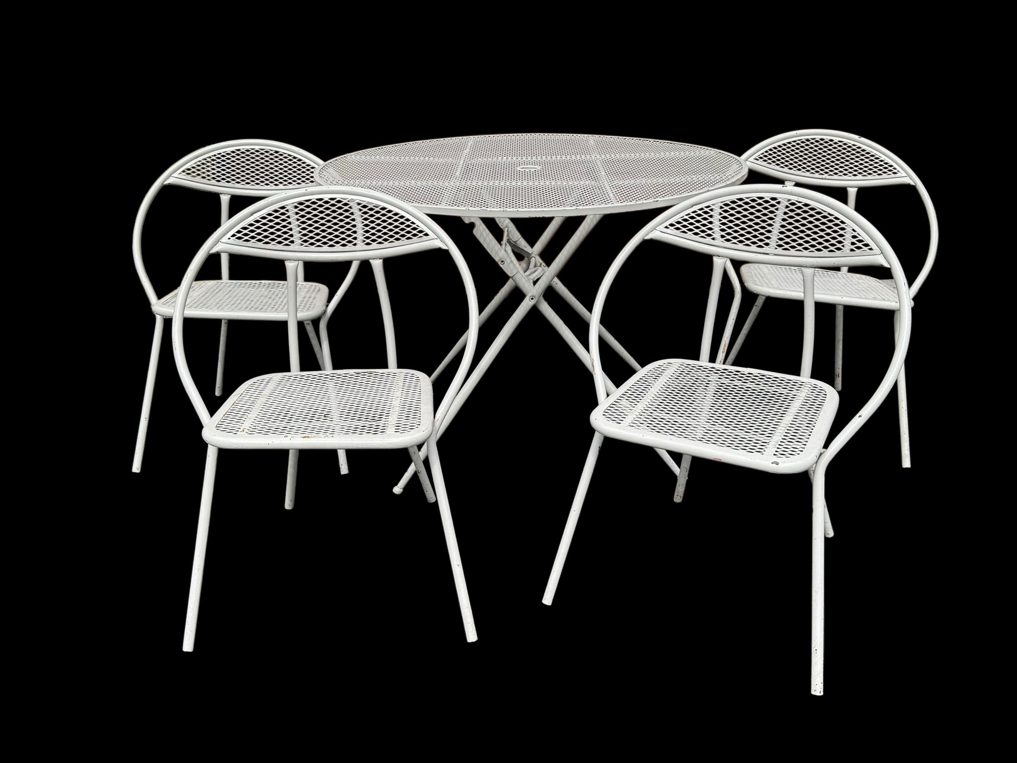 MCM Salterini Rid-Jid Steel Outdoor/Patio Dining Set With Four Chairs ...