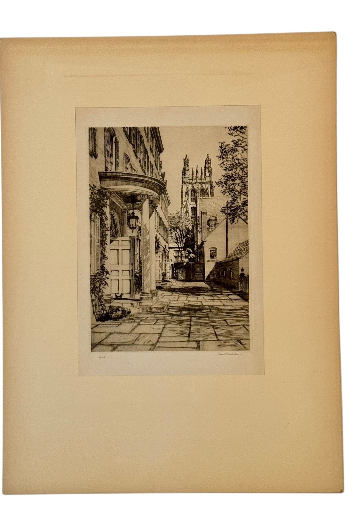 C.1930s Five Signed YALE Etchings By Listed Artist Samuel Chamberlain ...