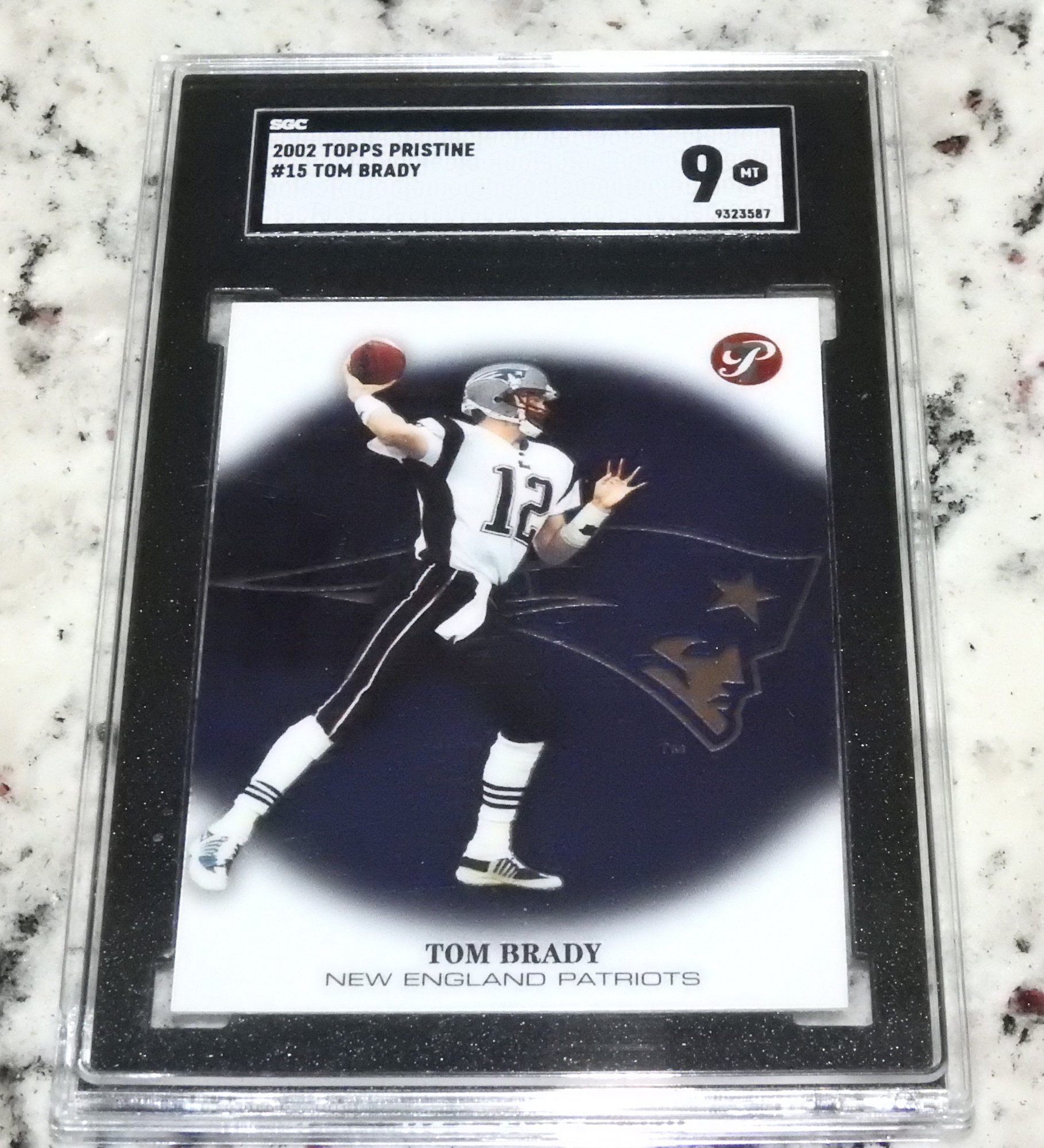 2002 Topps Pristine Tom Brady Graded 9 Football Card #40820432 ...