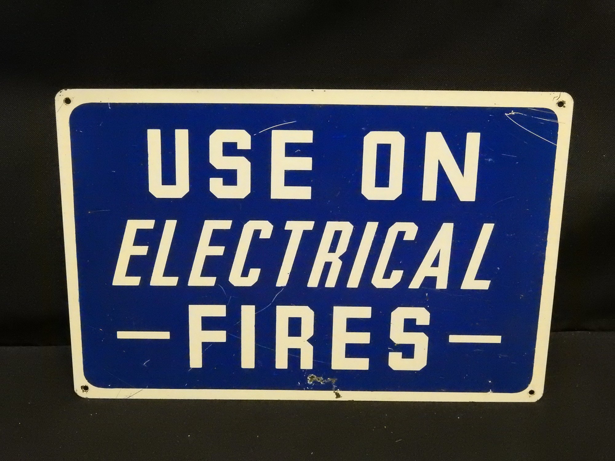 Vintage 10 Inch Metal Use On Electrical Fires Sign #40826966 ...