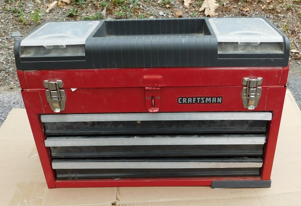 A Craftsman 3 Drawer Tool Box With Quite A Few Hand Tools Inside ...