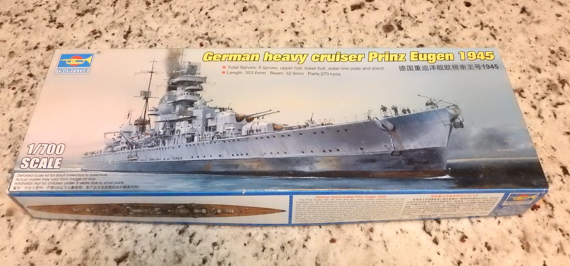 Vintage WW2 German Heavy Cruiser Battleship Model Kit #40810232 ...