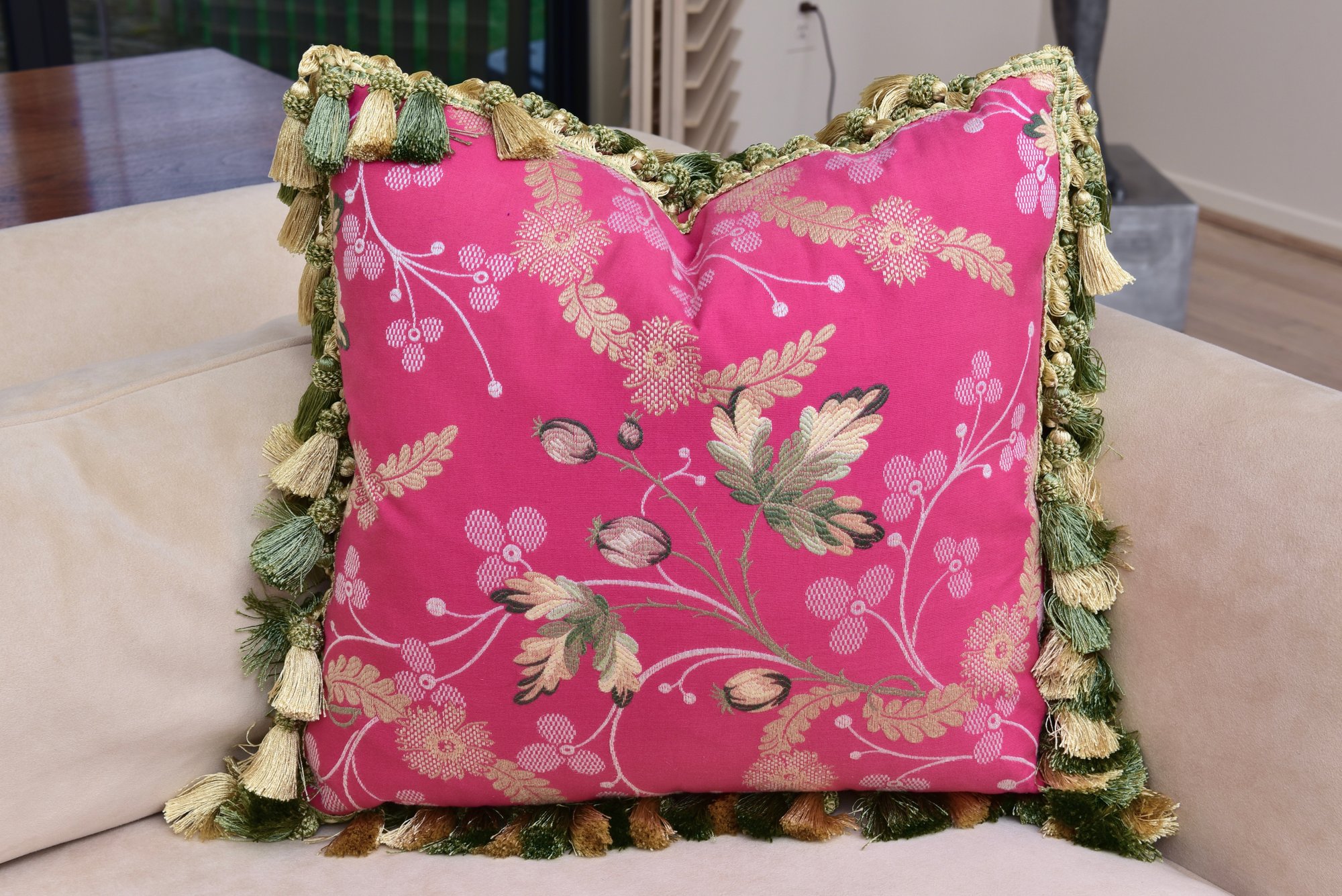 The Guild Hall Two Cushion Upholstered Sofa, Bolster Pillow And Three ...