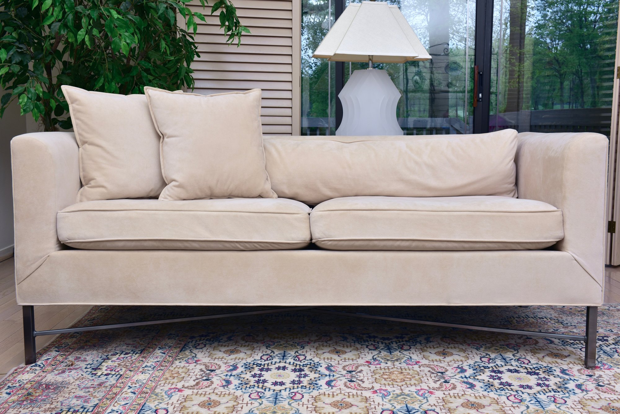 The Guild Hall Two Cushion Upholstered Sofa, Bolster Pillow And Three ...