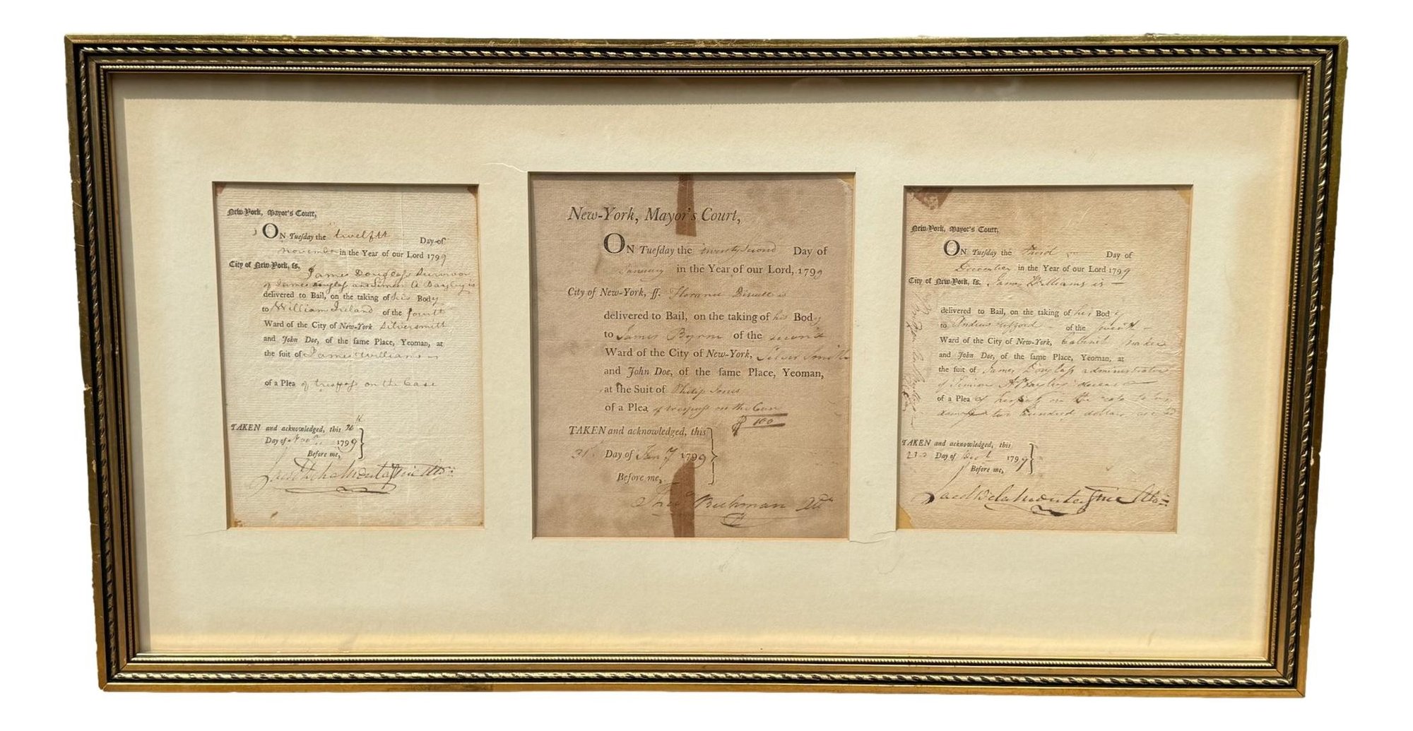Trio Of Documents From 1700's In Professional Frame #40854557 ...