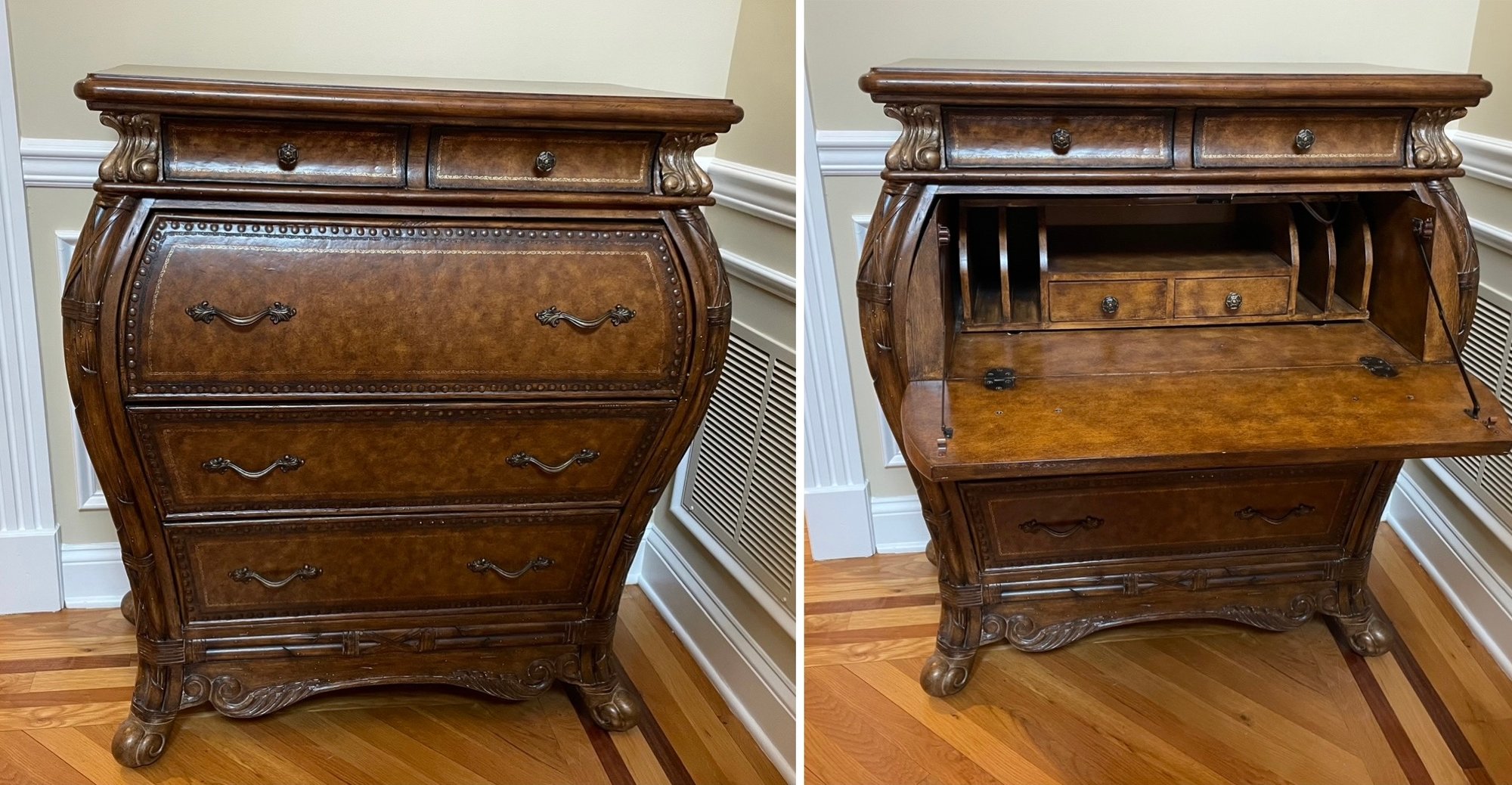 Unique Bombe Style Secretary Desk #2106617 | Auctionninja.com