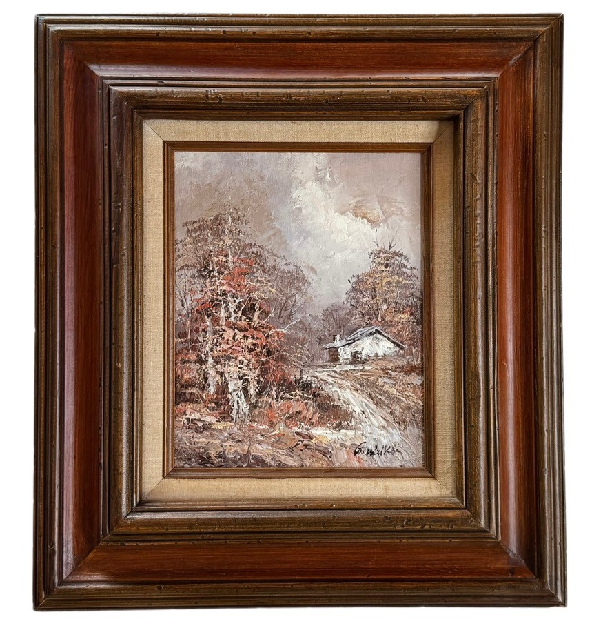 Vintage Signed G. Walker Landscape Oil Painting On Canvas #40827801 ...
