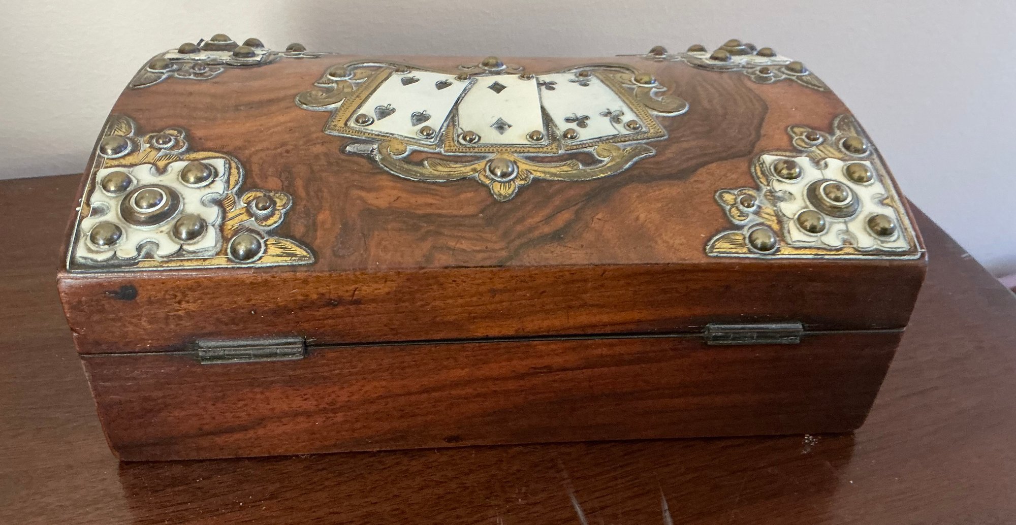 Gorgeous 19th C Walnut Gaming Box #40841794 | Auctionninja.com