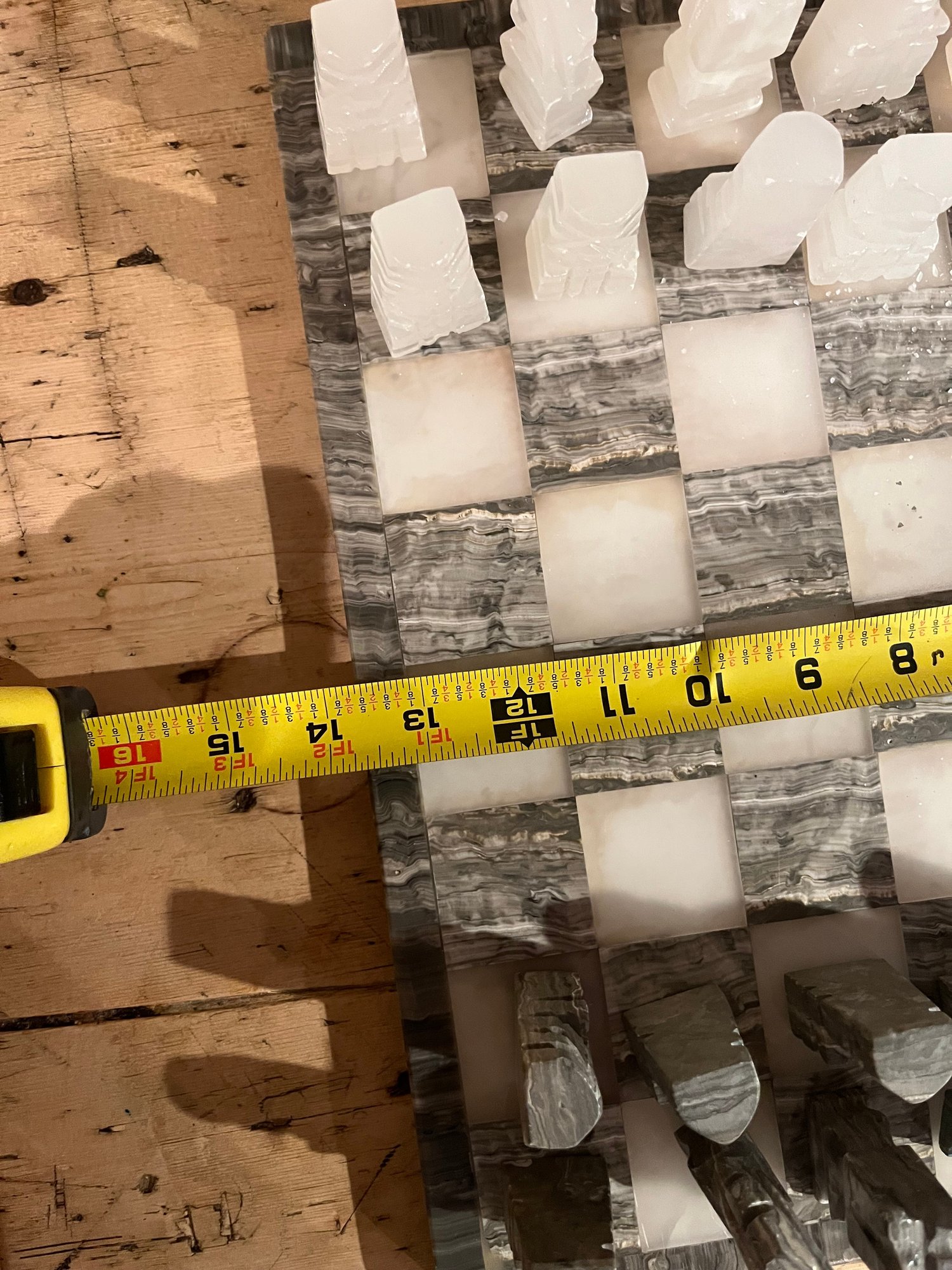 Vintage Hand Carved Mexican Marble Onyx Aztec Etched Board Chess Set W ...