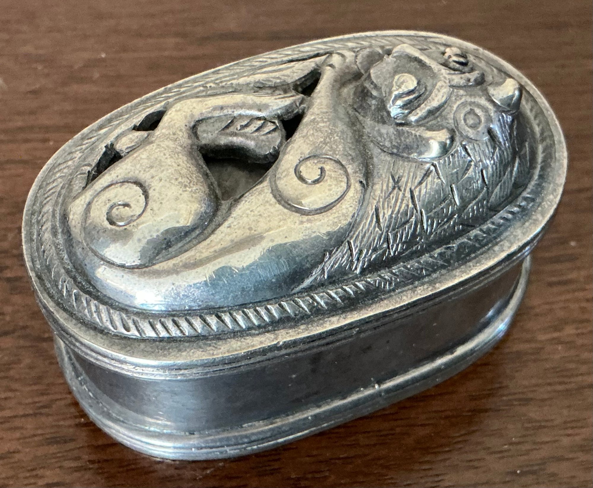 Awesome Antique Coin Silver Lion Box With Movable Tongue #40841809 ...