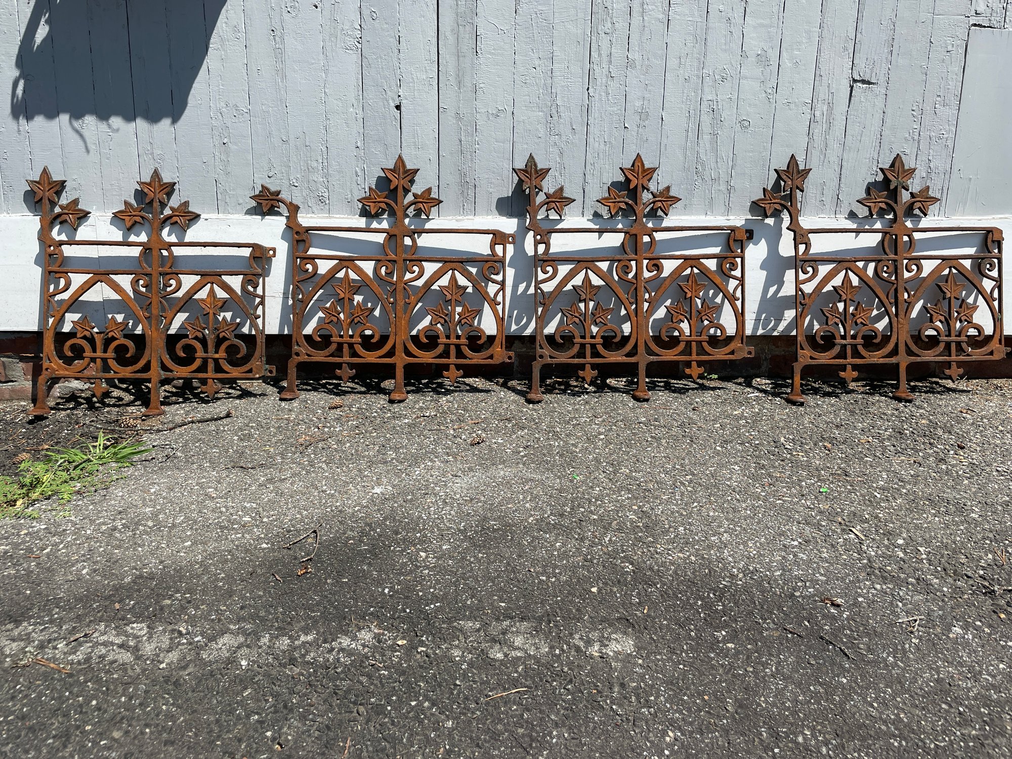 Four Sections Of Antique Cast Iron , Victorian Railing Panels. #1910430 ...