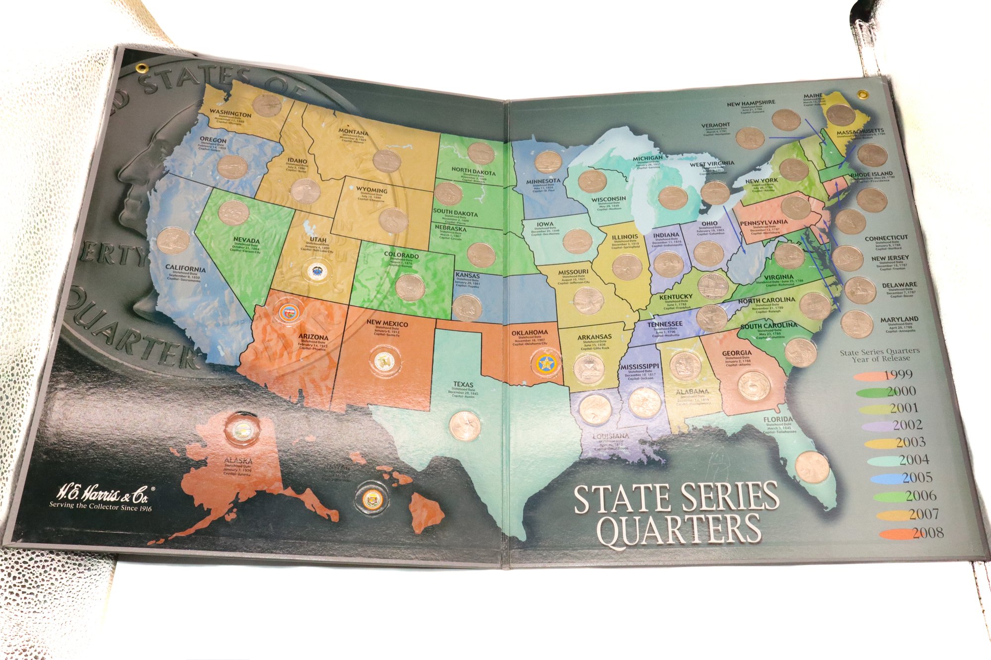 State Series Quarter 1999-2008 Collector's Map #1935237 | Auctionninja.com