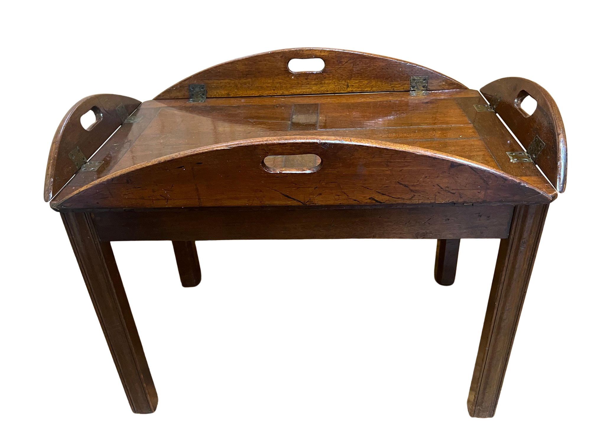 Antique Georgian Lacquered Butler's Table With Brass Hinged Cornes ...