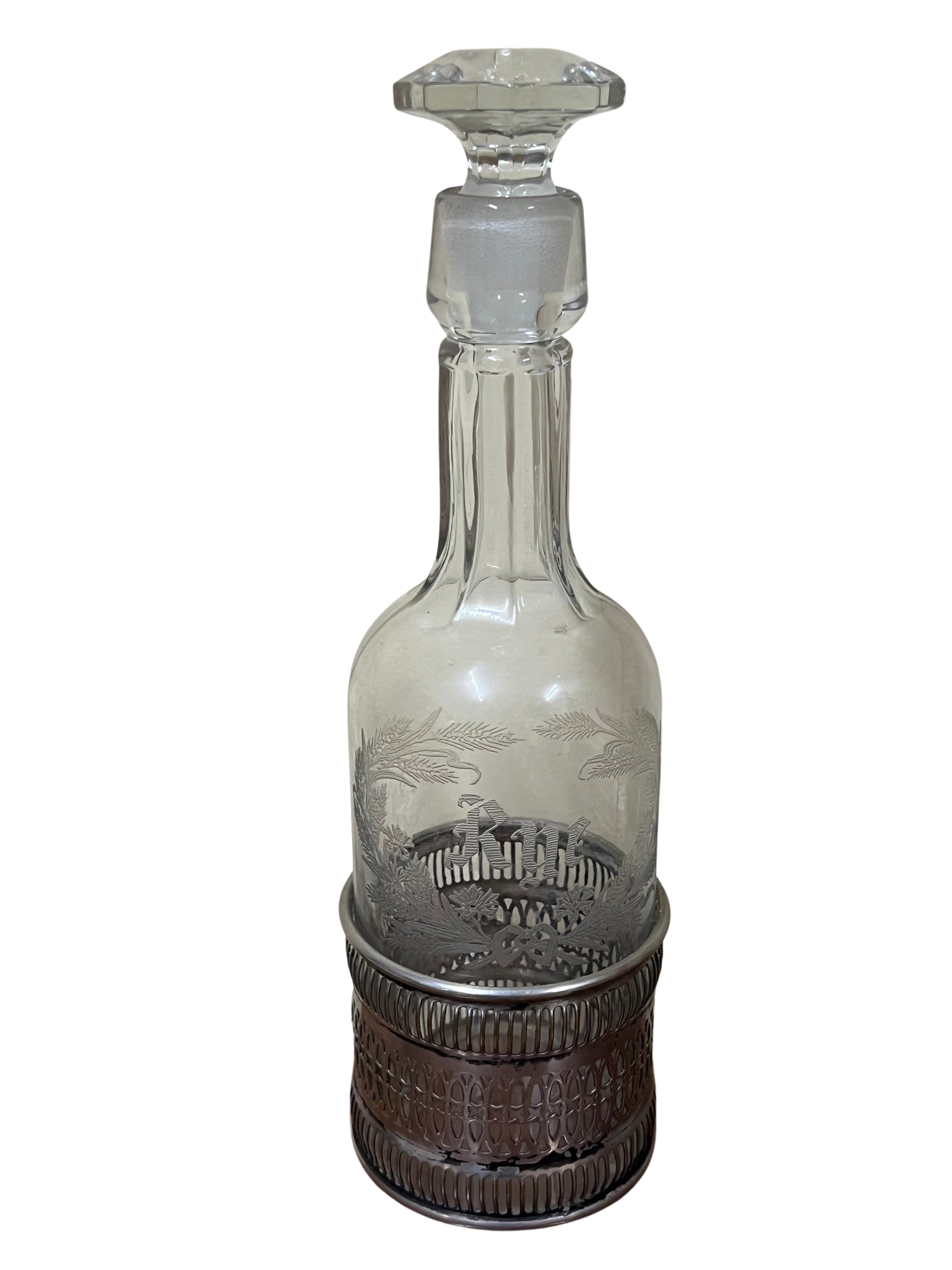 1930s Era Etched Rye Decanter With A Lovely Silverplate Holder #1927852 ...