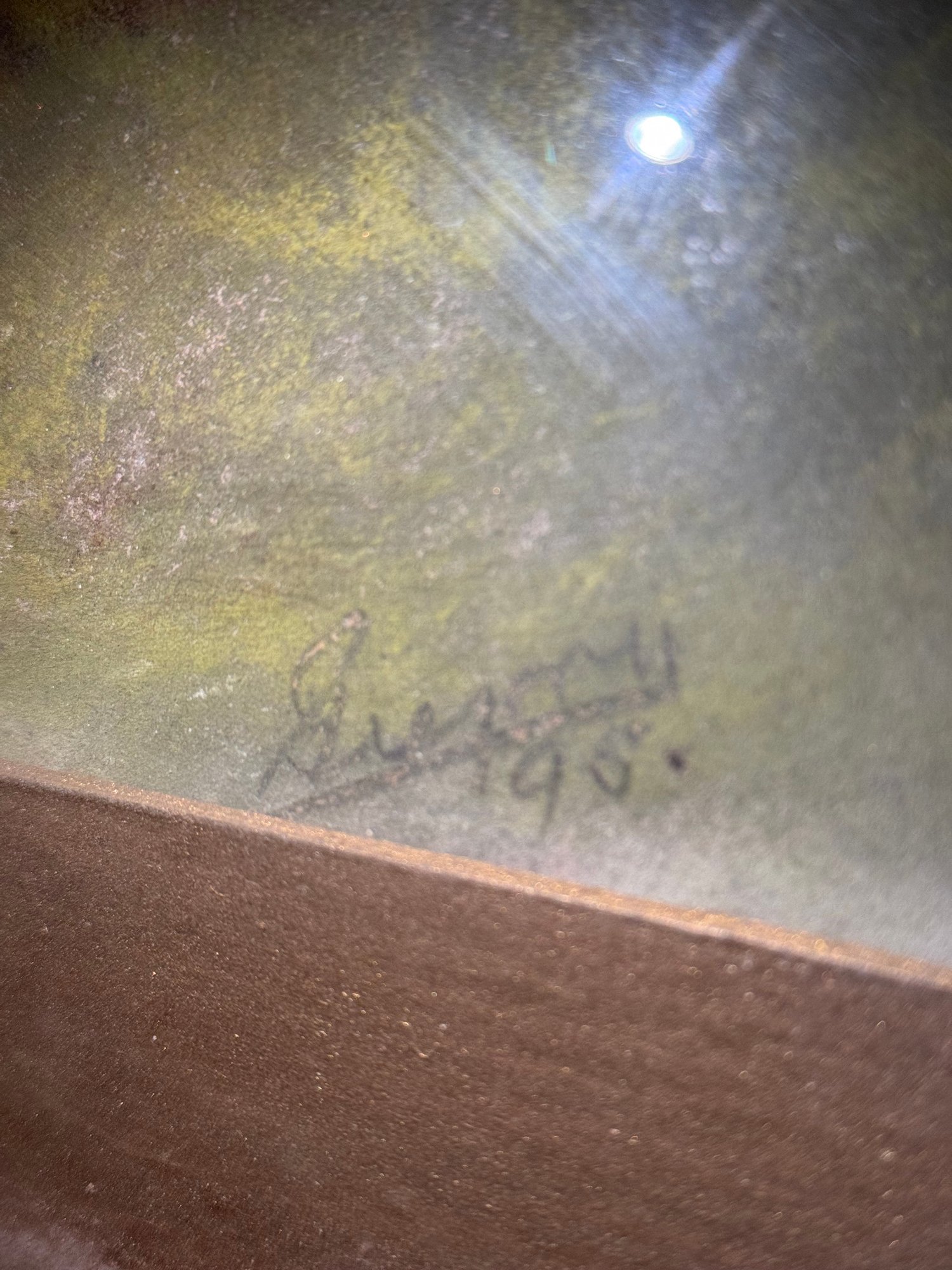 Signed Pastel Landscape With Ornate Distressed White Frame #2249442 ...
