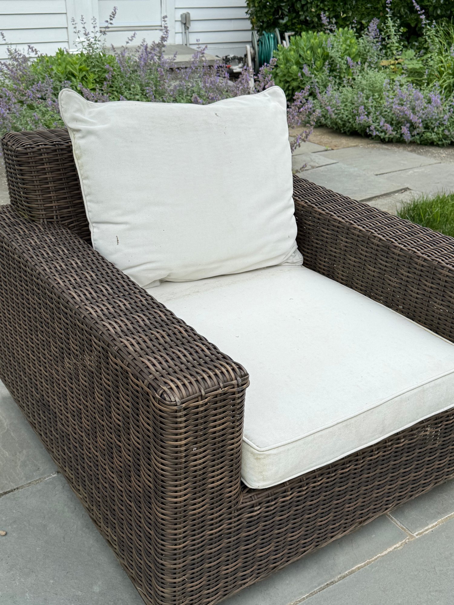 Pair Of Pottery Barn Rattan Style Outdoor Club Chairs #2140442 ...