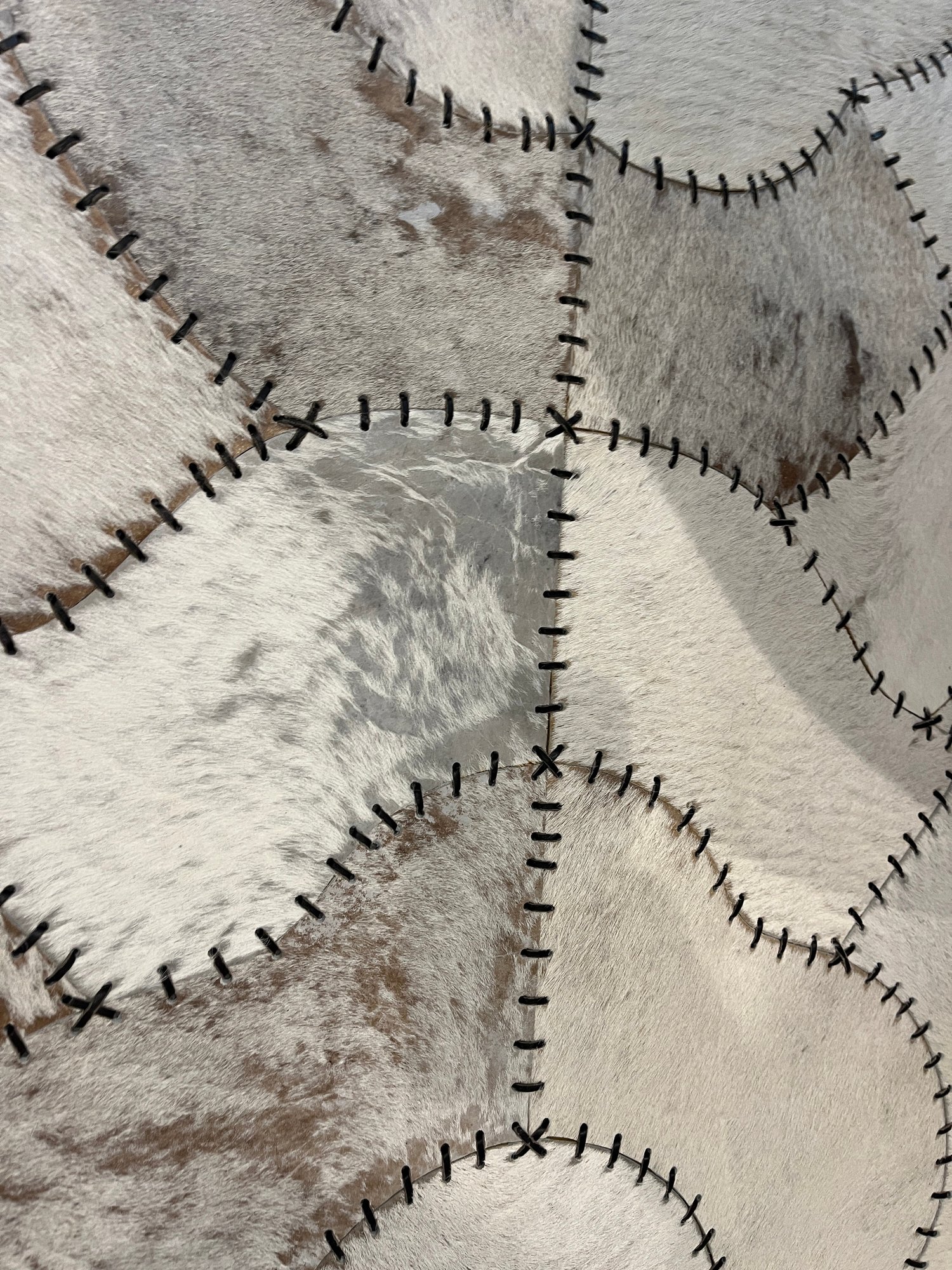 A Handstitched Large Patchwork Hide Rug - Floral Pattern #40846897 ...