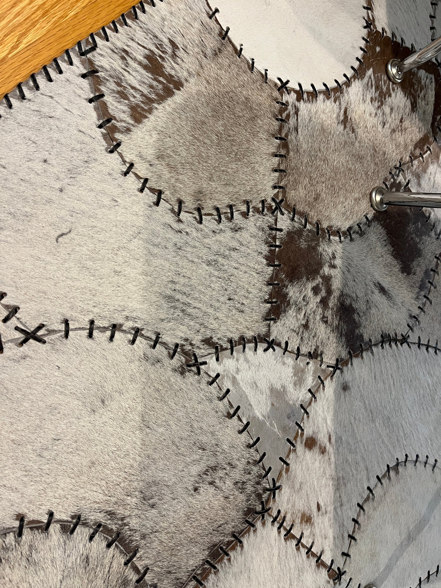 A Handstitched Large Patchwork Hide Rug - Floral Pattern #40846897 ...