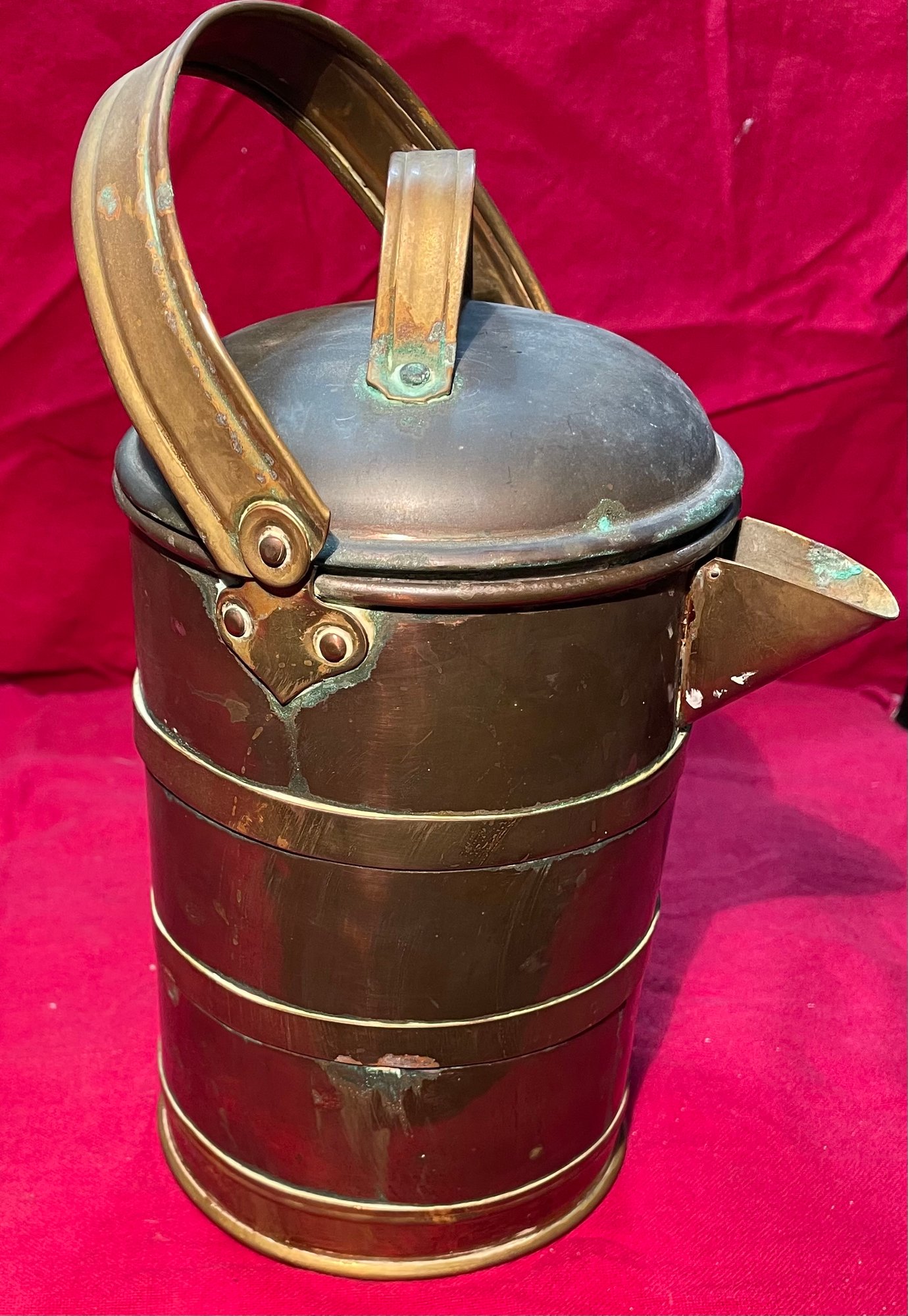 Antique Pitcher Brass And Copper Metal 1800's Victorian Original ...
