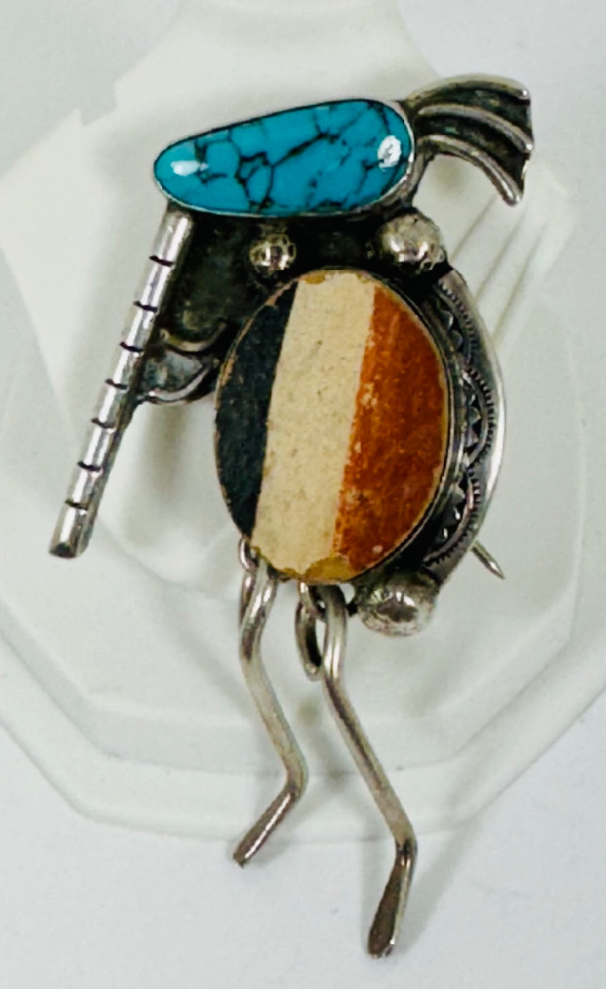 SIGNED BISBEE BOB BOB BRADBERRY ANGLO NATIVE AMERICAN STERLING SILVER ...