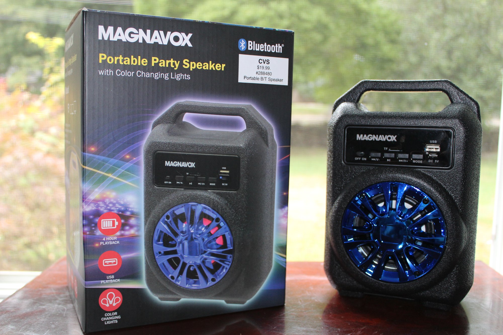 Magnavox Bluetooth Portable Party Speaker With Color Changing Lights ...