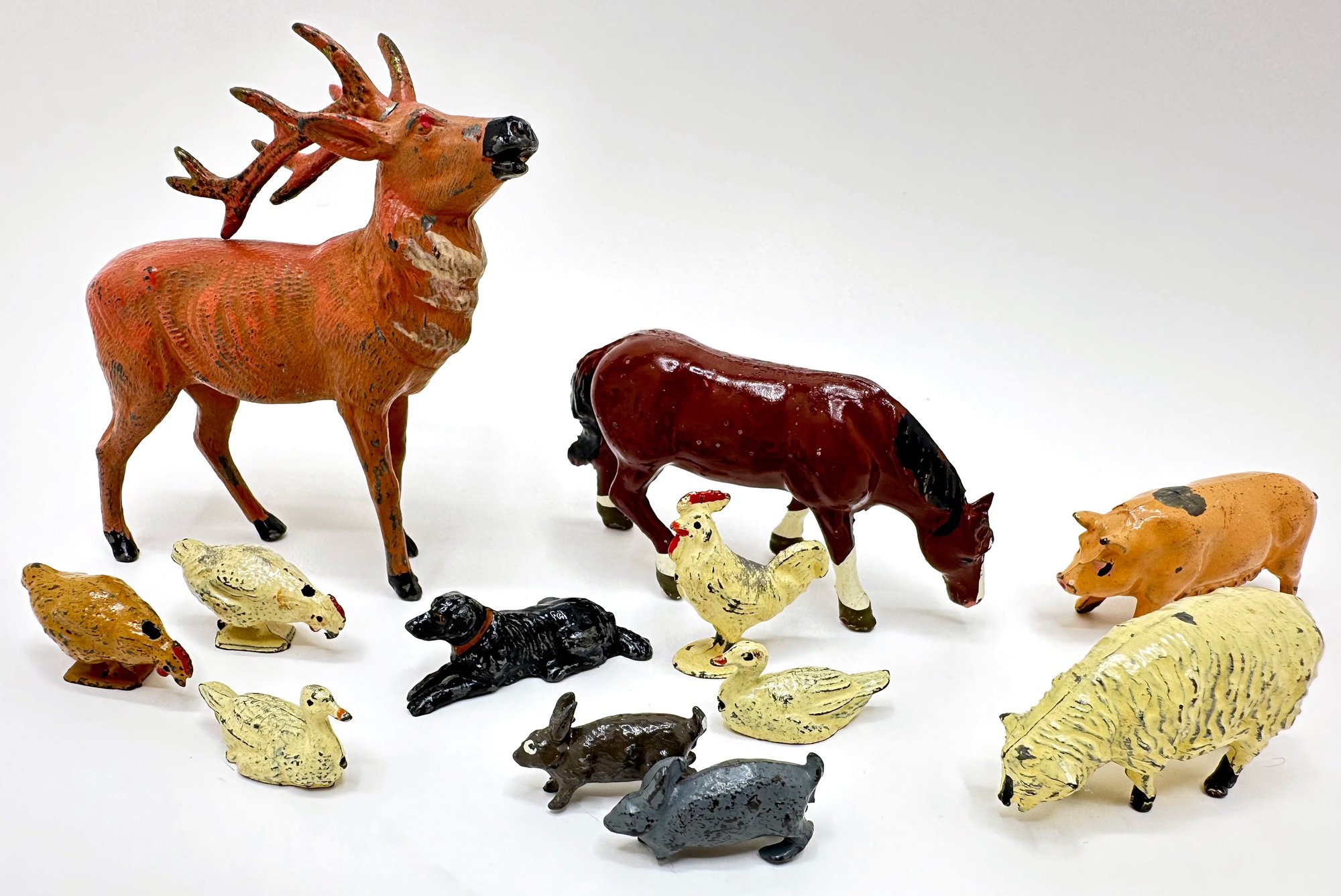 12 Vintage Lead Animals, Including Johilco Pig, Mostly From England ...