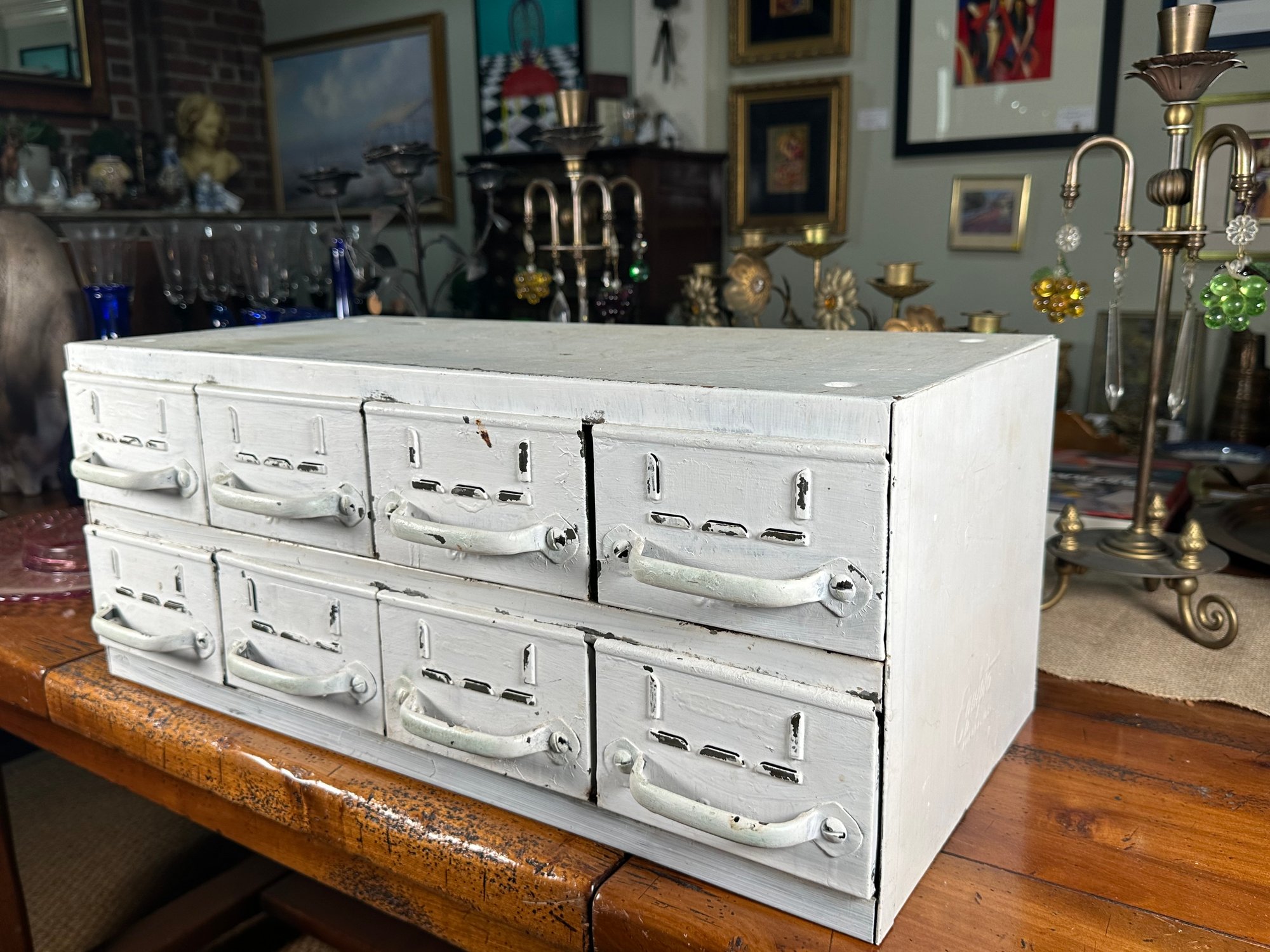 White Painted Vintage "Equipto" Metal File Drawers #40799062 ...
